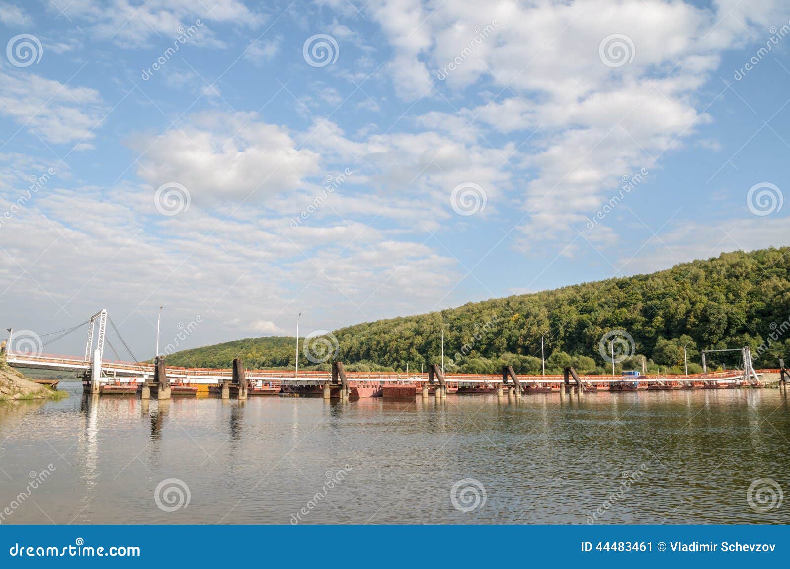 Pontoon bridge stock image. Image of scenics, horizontal - 44483461