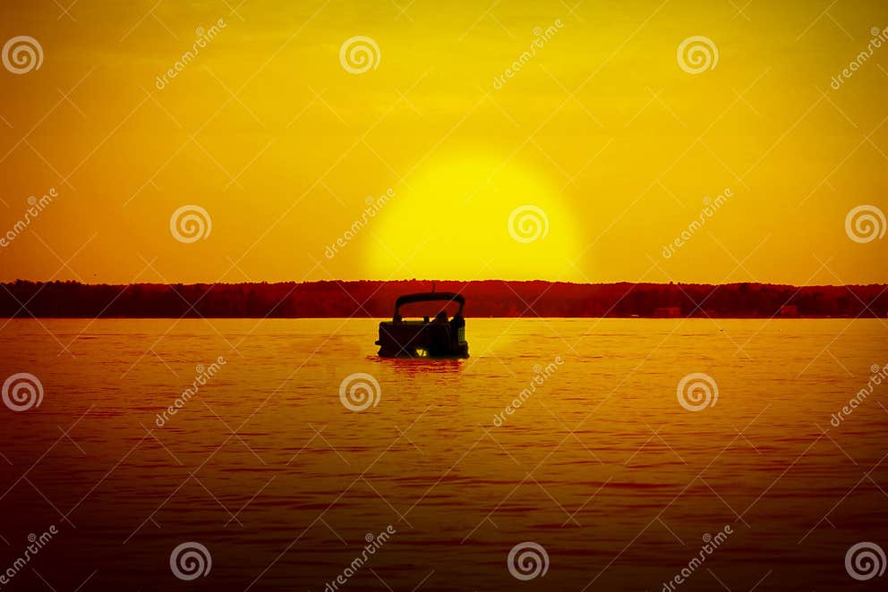 Pontoon into the Sunset stock photo. Image of travel, sport - 1866446