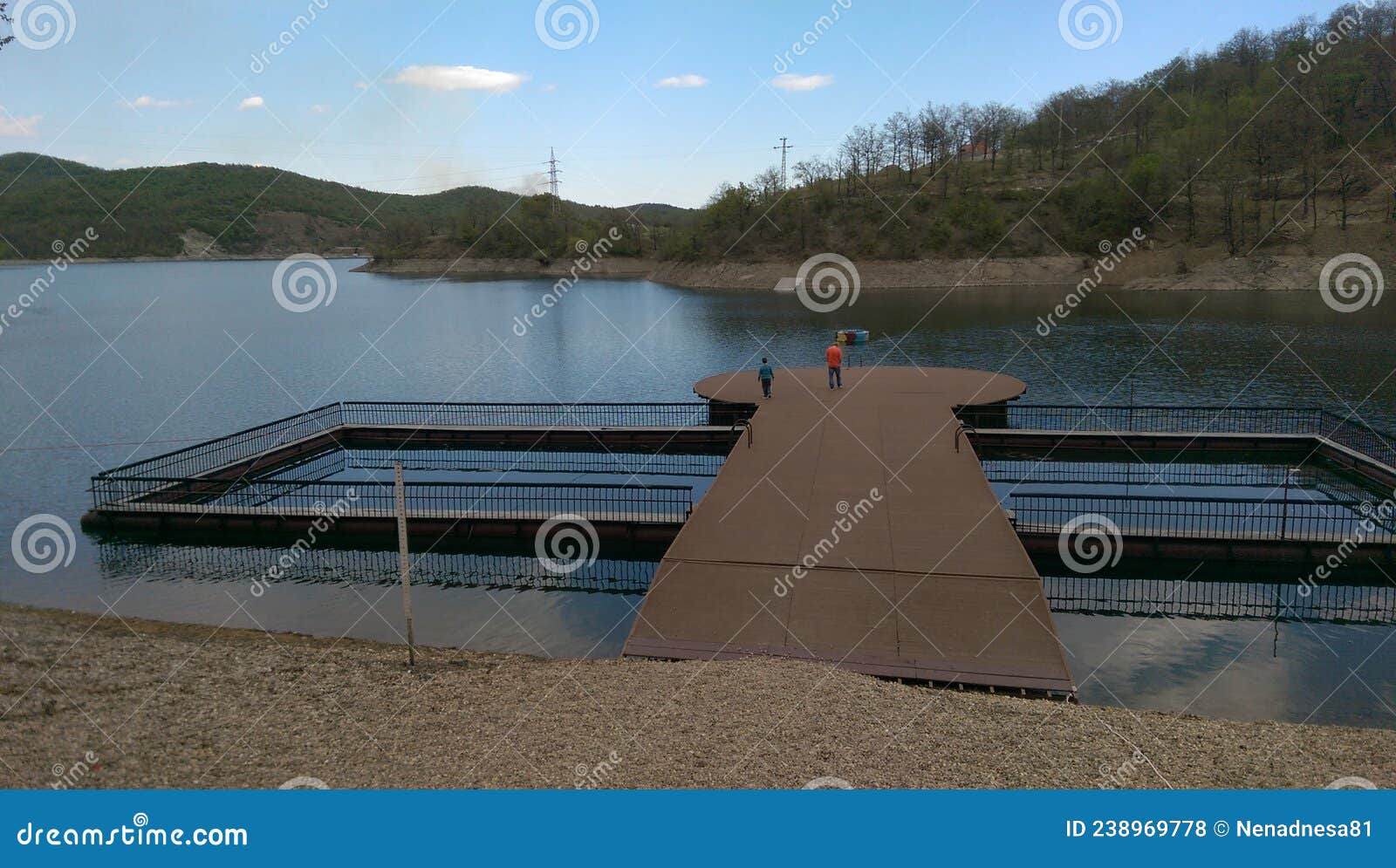 Pontoon with Swimming Pools on a Lake Stock Photo - Image of lake ...