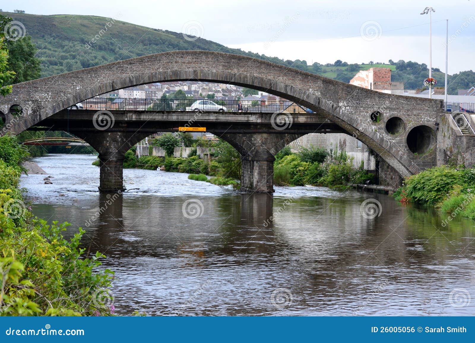 Pontypridd bridge stock photo. Image of water, historic - 26005056