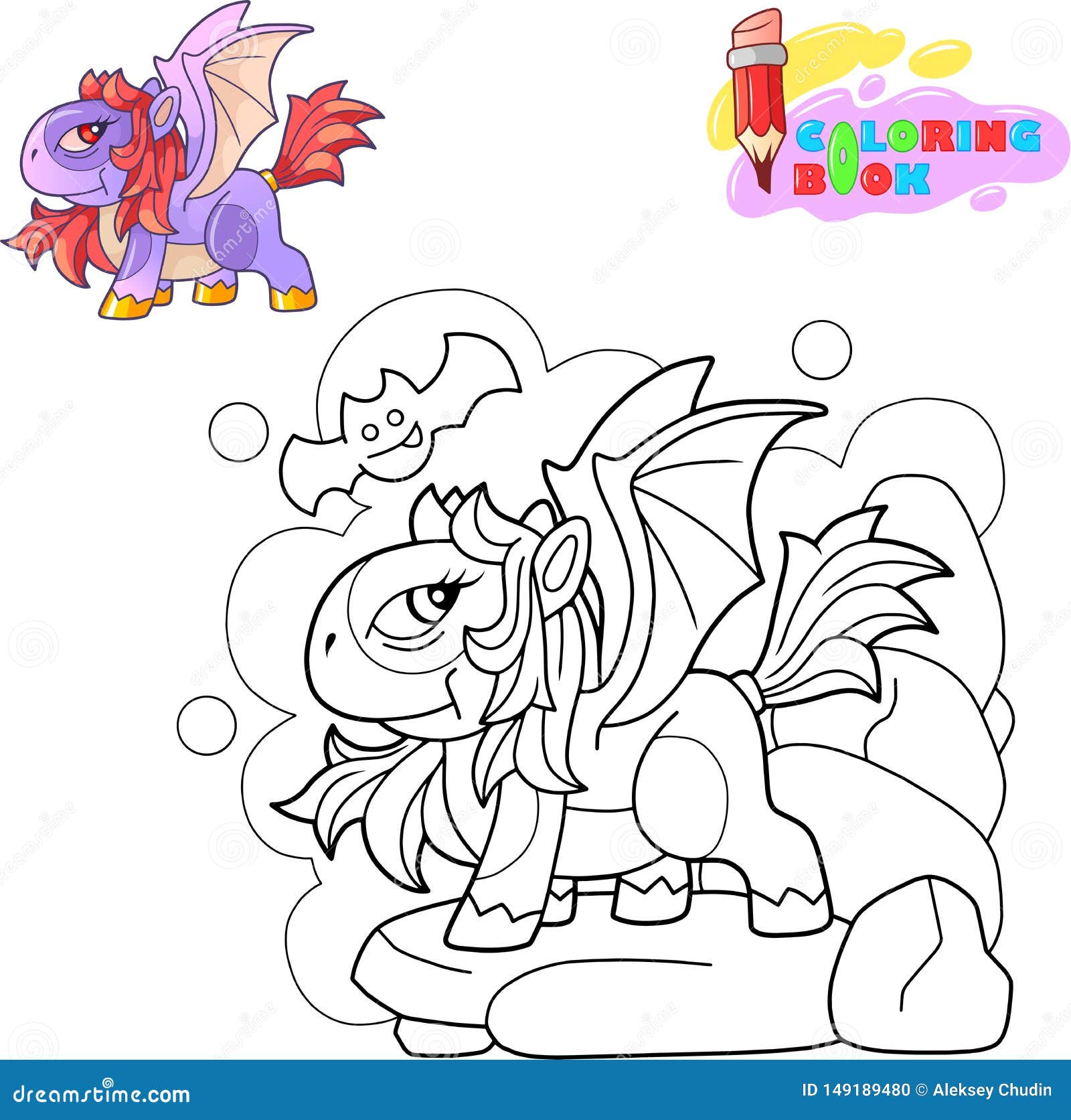 Pony Dragon, Coloring Book, Funny Illustration | CartoonDealer.com ...