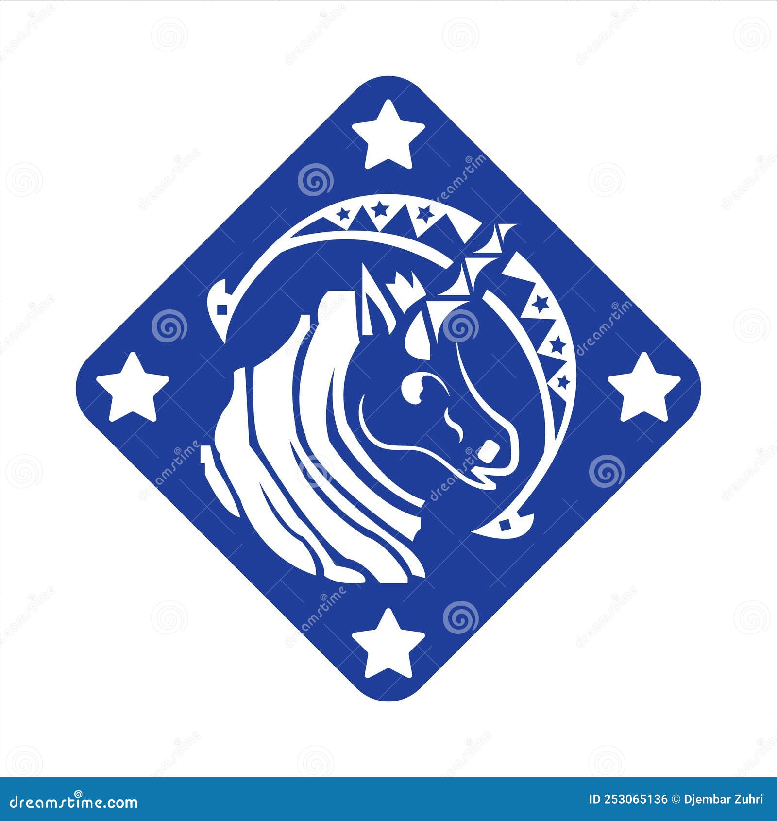 Pony Logo Design Illustration Template Web Simple Stock Illustration ...