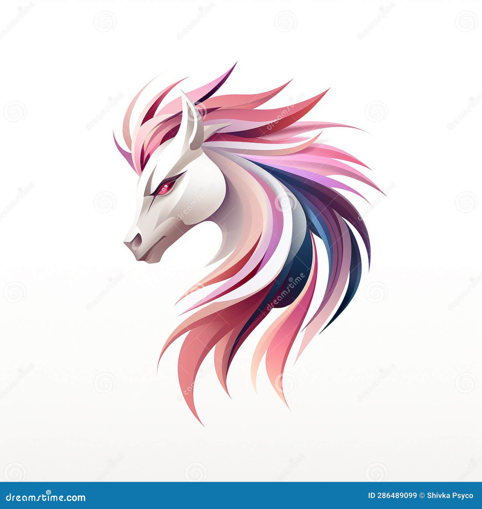 A Pony Logo on White Background Generative AI Stock Illustration ...