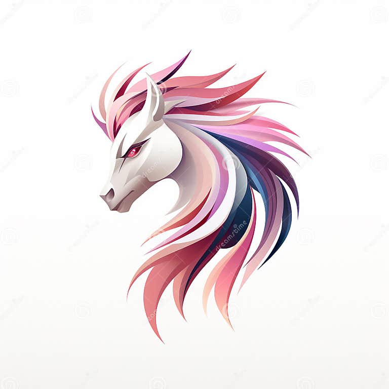 A Pony Logo on White Background Generative AI Stock Illustration ...