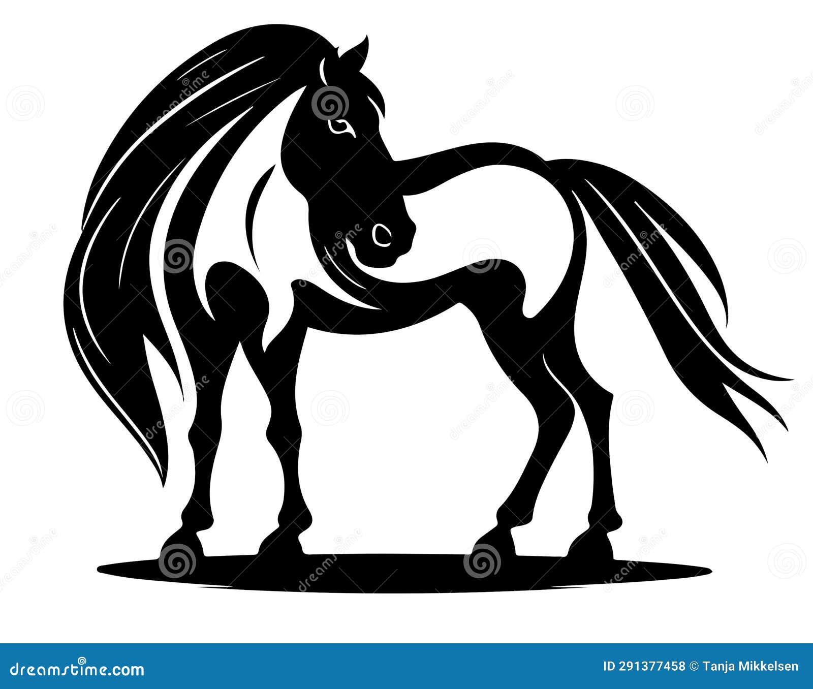 Pony with long mane stock illustration. Illustration of running - 291377458