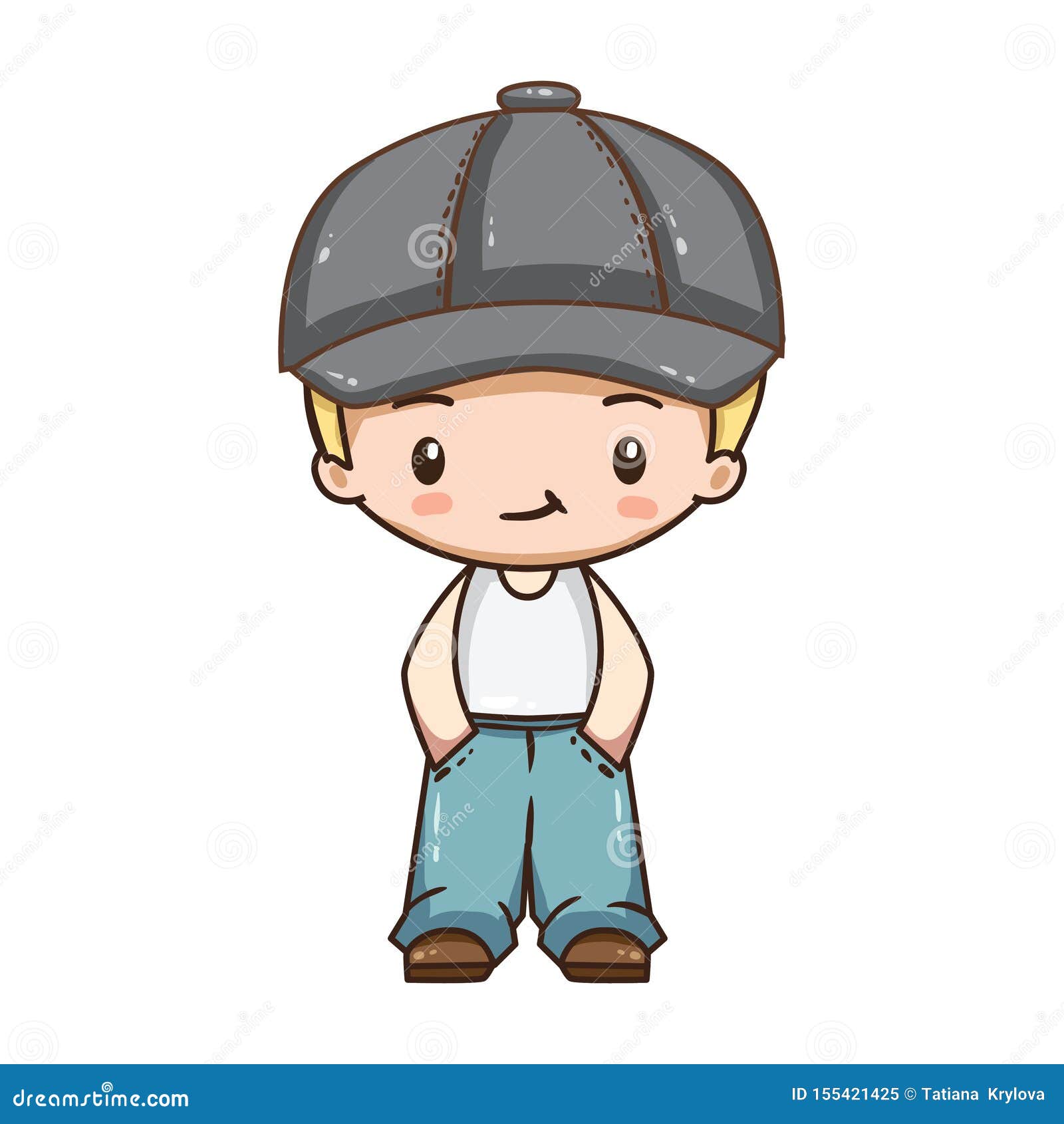 Vector Illustration of Cute Chibi Character. Stock Vector ...