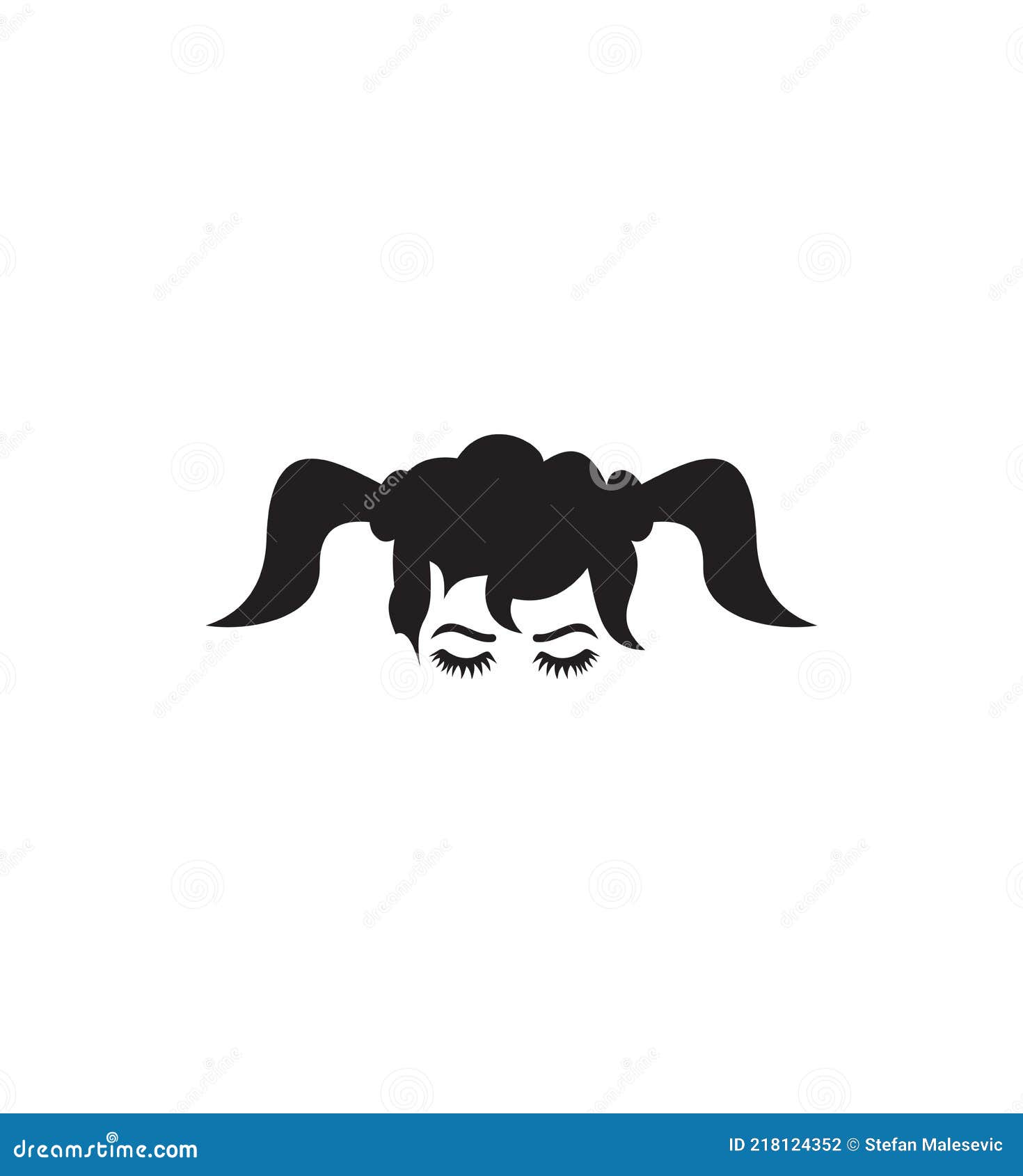 Ponytail hair girl stock vector. Illustration of long - 218124352