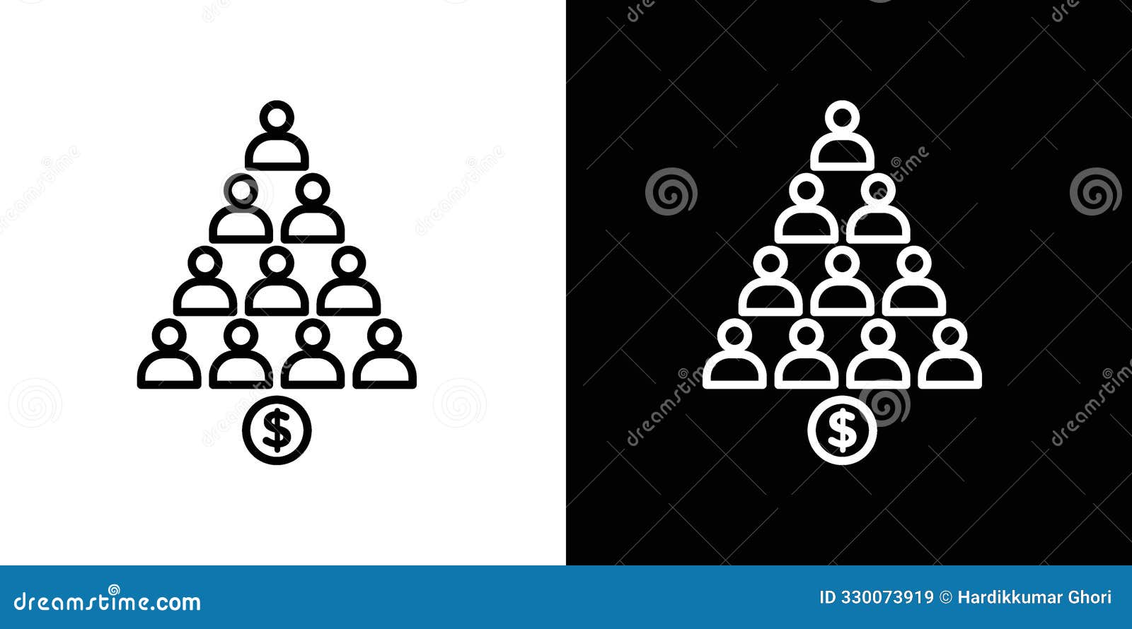 Ponzi Scheme Icon Vector Set on White Background Stock Illustration ...