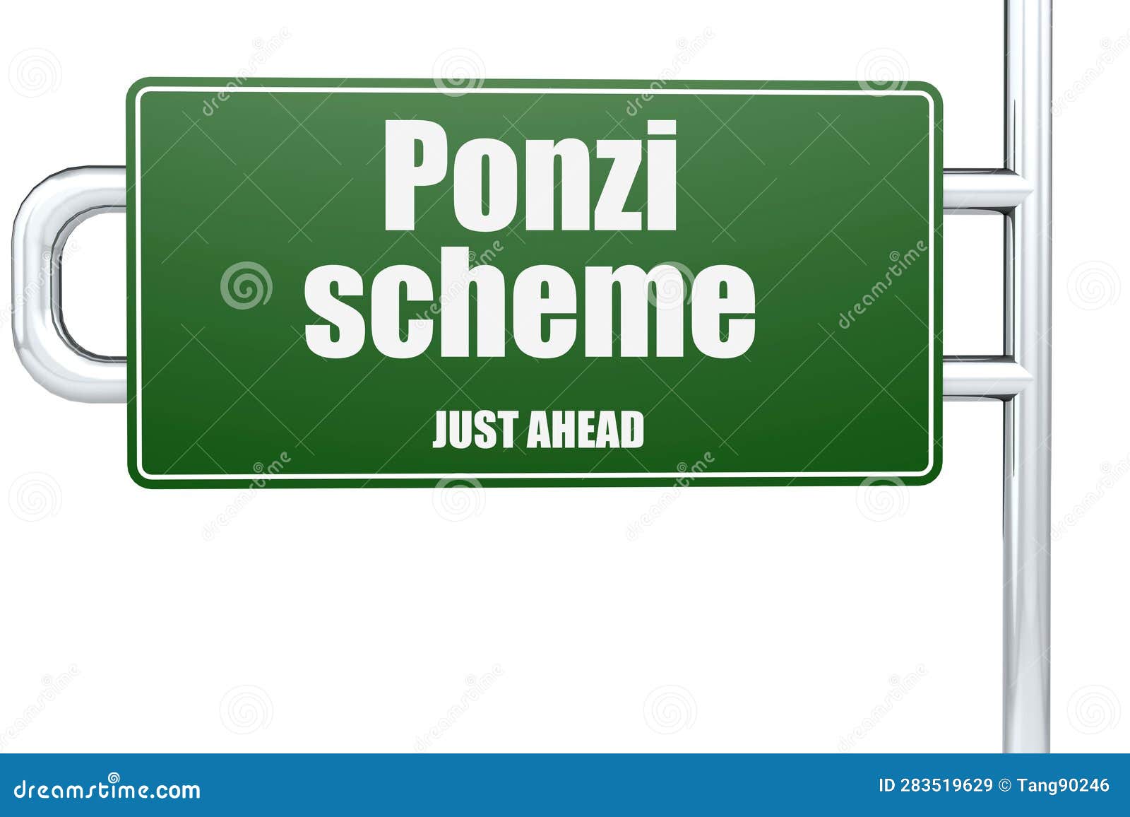 Ponzi Scheme Word on Green Road Sign Stock Illustration - Illustration ...