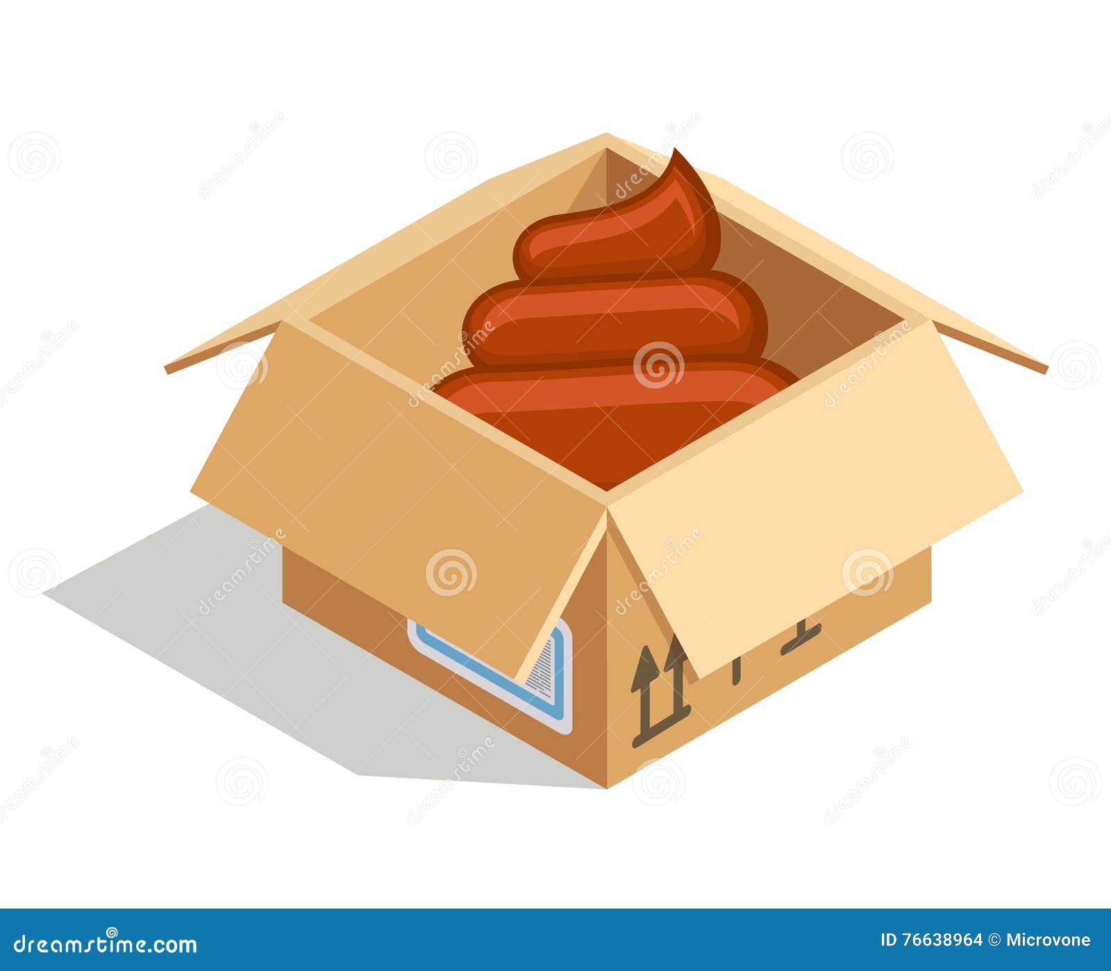 Poo In Box Vector Illustration | CartoonDealer.com #76638964