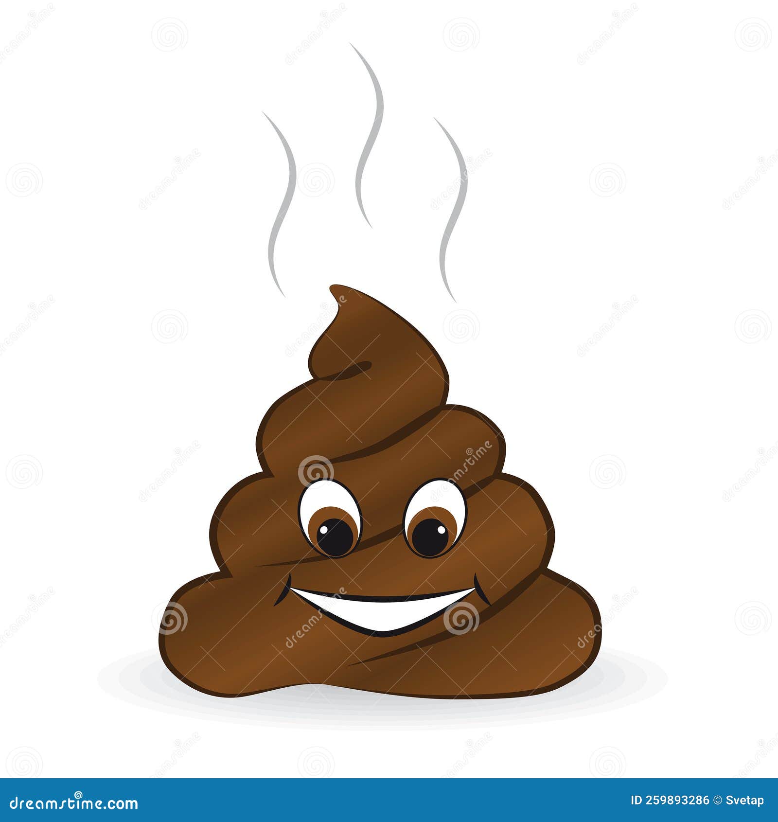 Poo Emoticon, Emoji - Poop Face - Vector Illustration | CartoonDealer ...