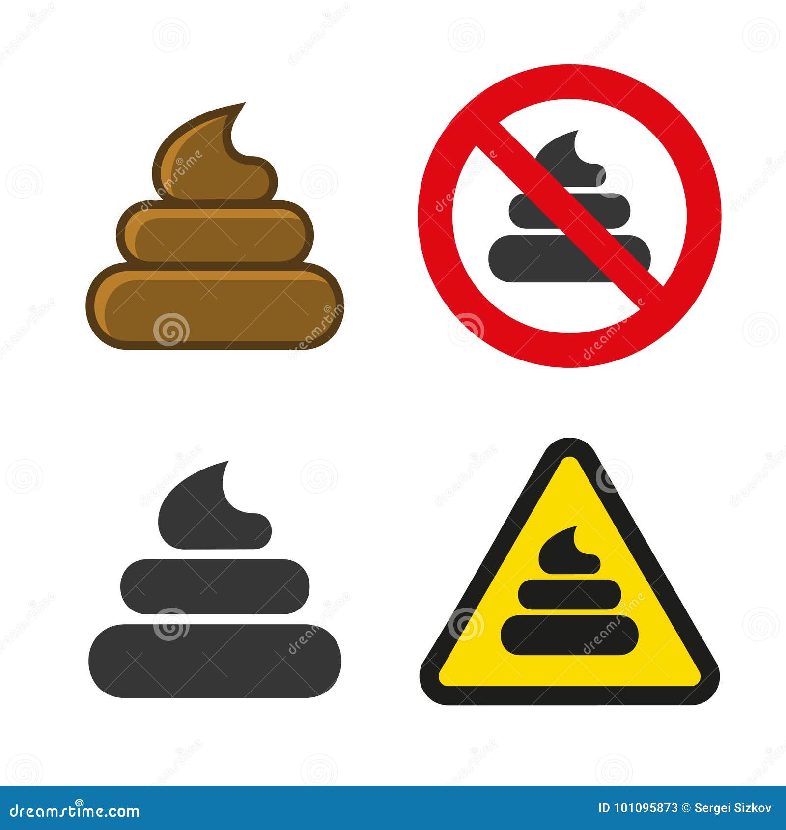 Poo Icon and Sign Set. Vector Stock Vector - Illustration of cleanup ...