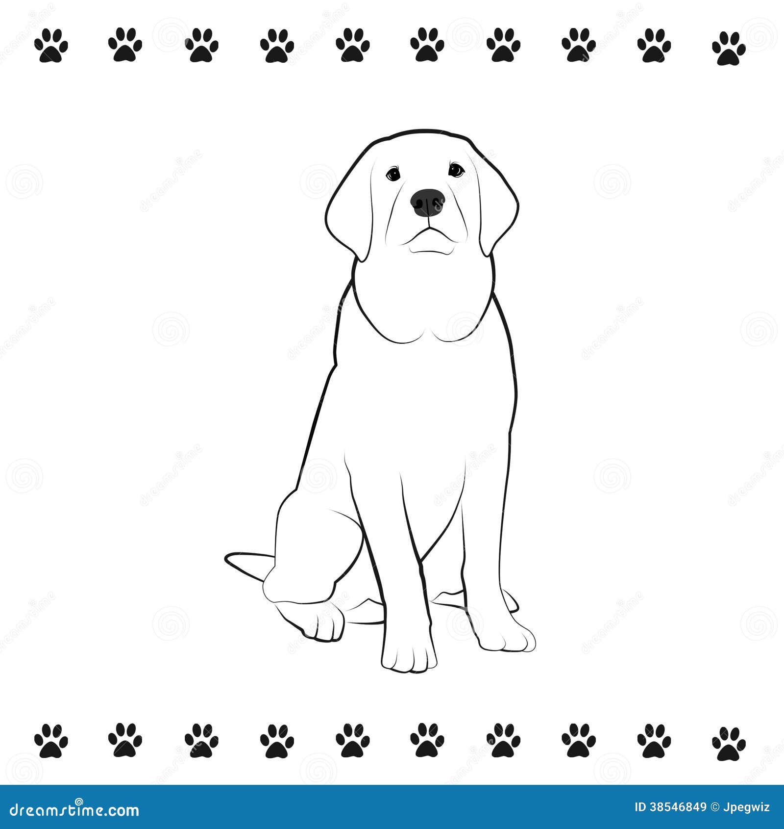 Black Lab Line Drawing