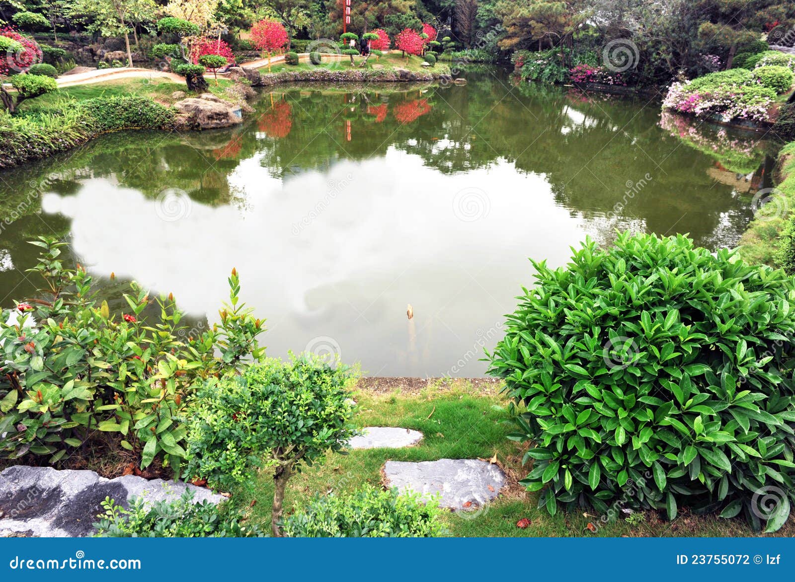 Pood at garden stock photo. Image of japanese, japan - 23755072