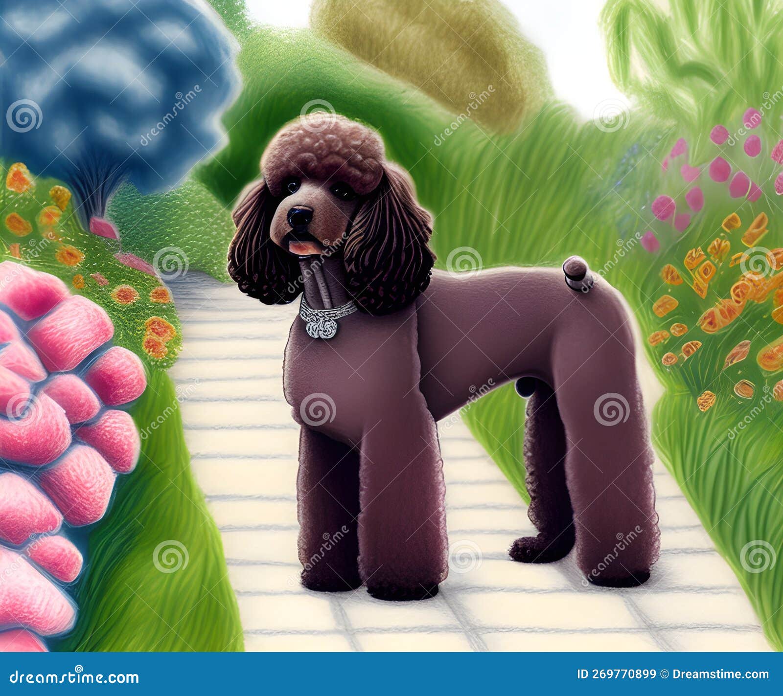 Poodle Dog, Generative AI Illustration Stock Illustration ...
