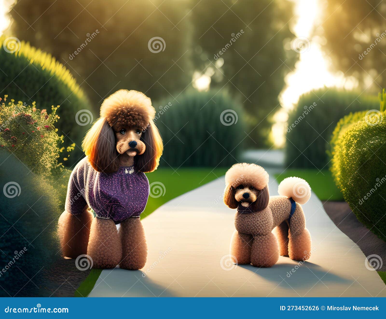 Poodle Dog, Generative AI Illustration Stock Illustration ...