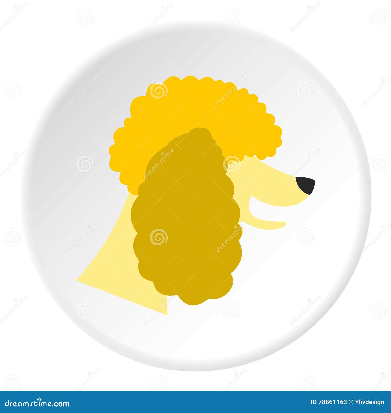Poodle Dog Icon, Flat Style Stock Vector - Illustration of funny ...