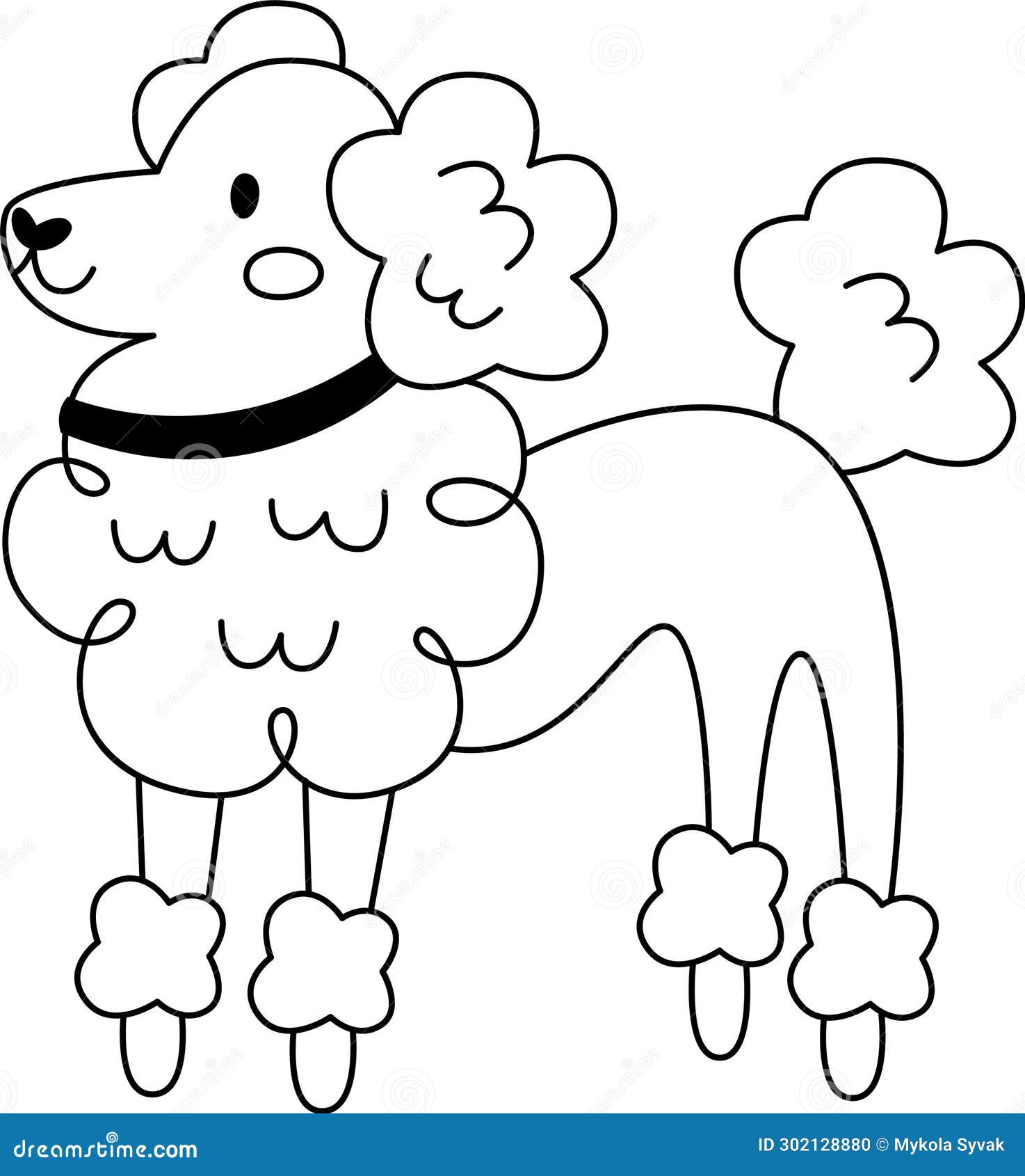 Poodle Dog Outline stock vector. Illustration of cartoon - 302128880