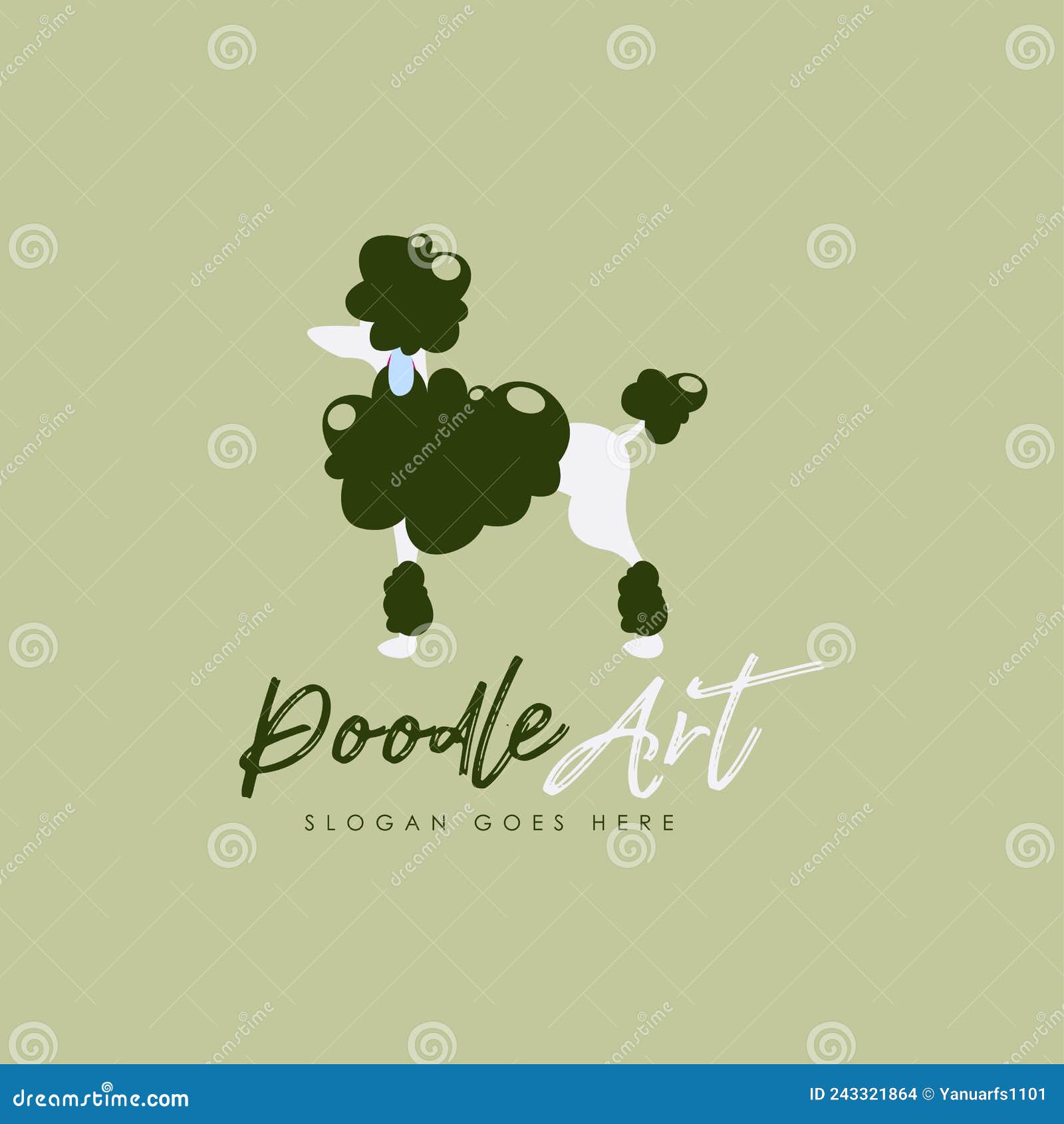 Poodle Logo Design Concept Template Vector Stock Vector - Illustration ...