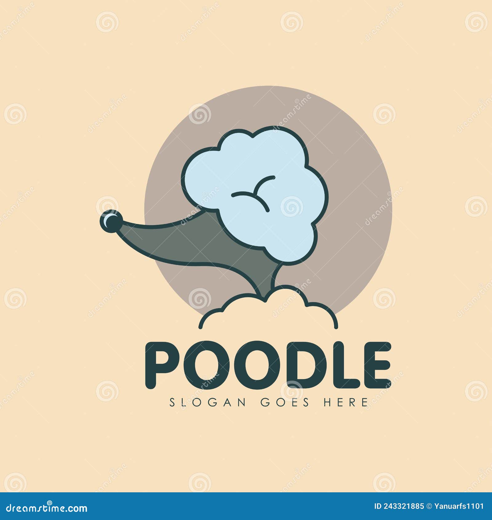 Poodle Logo Design Concept Template Vector Stock Vector - Illustration ...