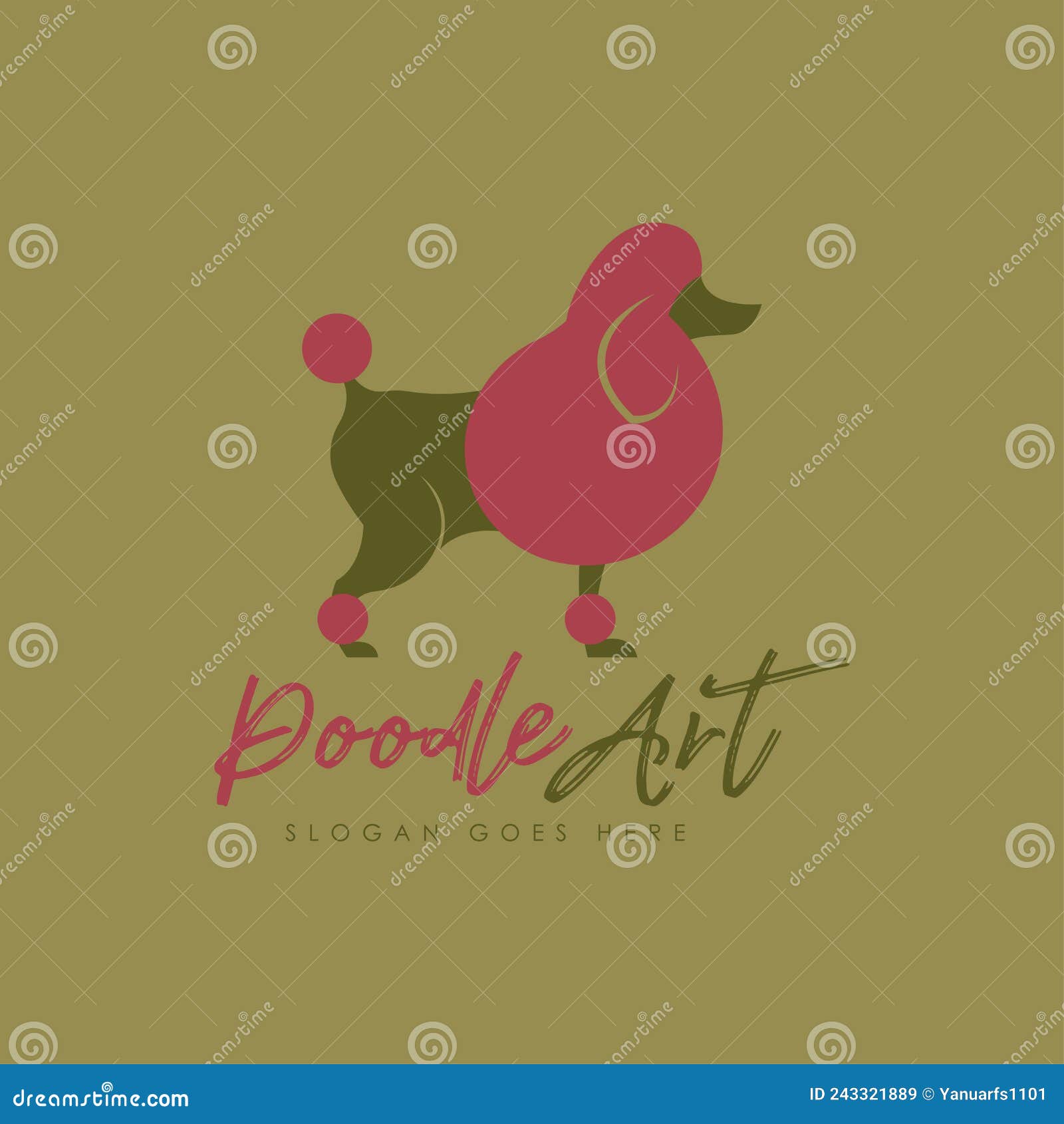 Poodle Logo Design Concept Template Vector Stock Vector - Illustration ...