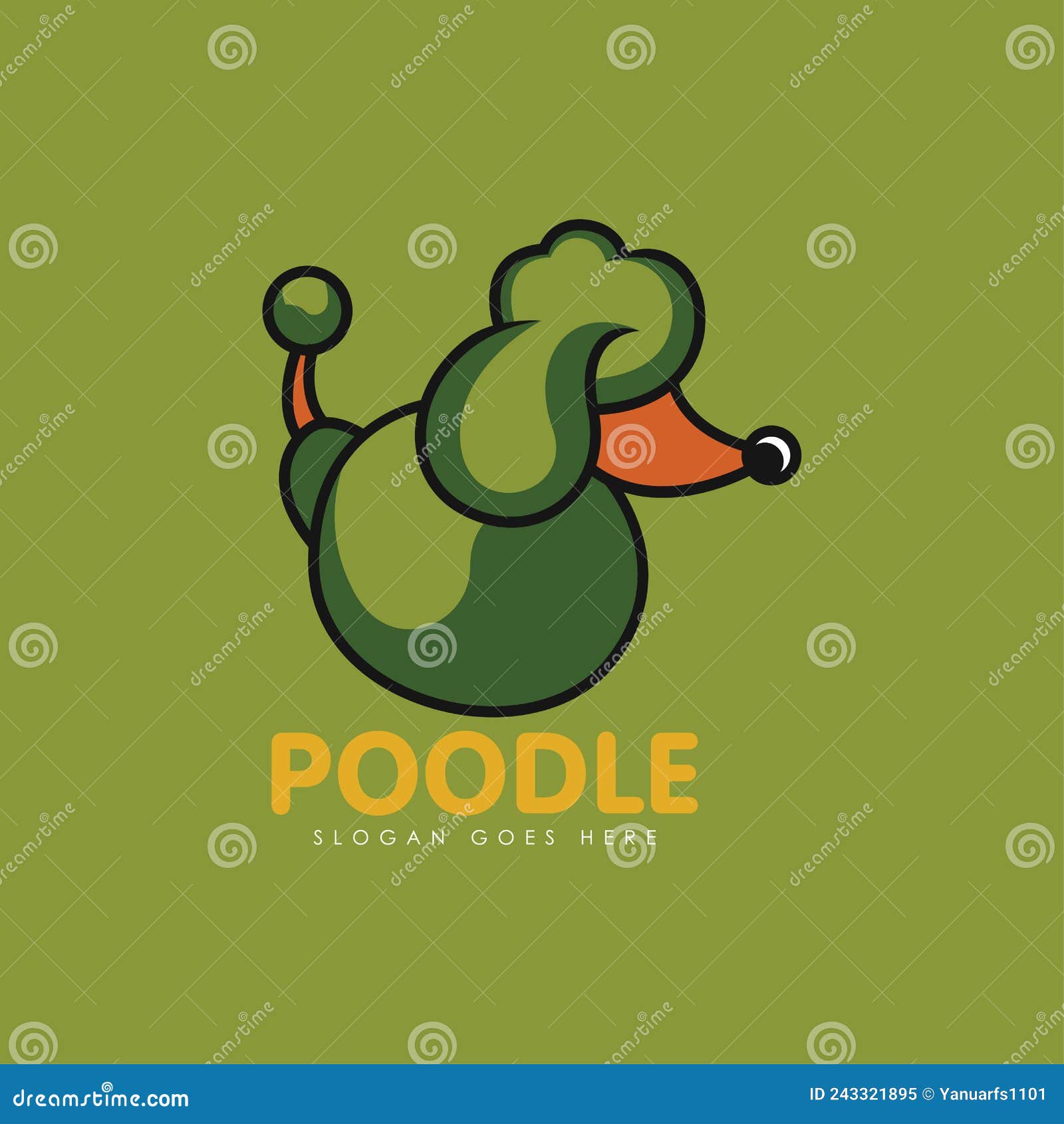 Poodle Logo Design Concept Template Vector Stock Vector - Illustration ...