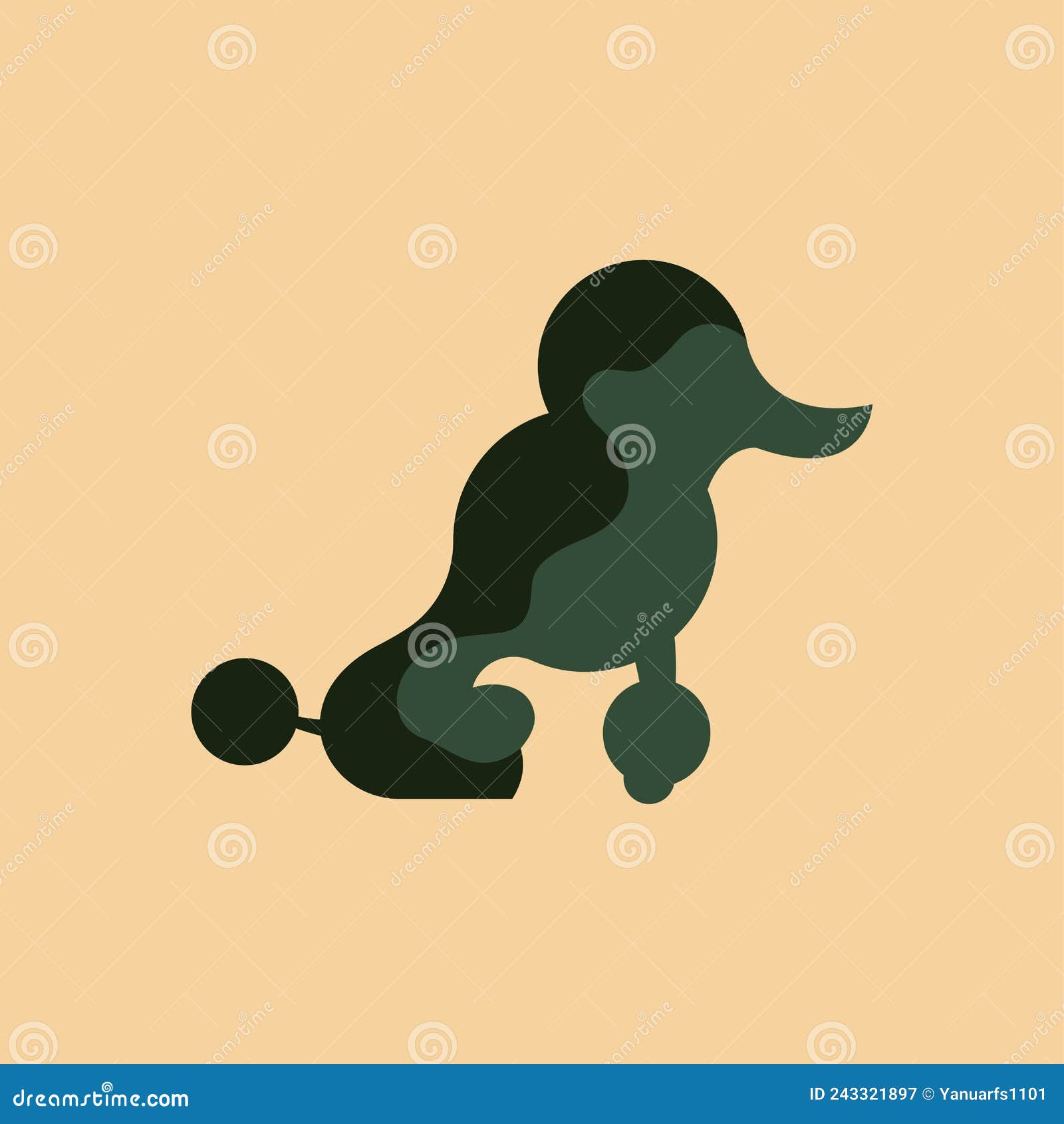 Poodle Logo Design Concept Template Vector Stock Vector - Illustration ...