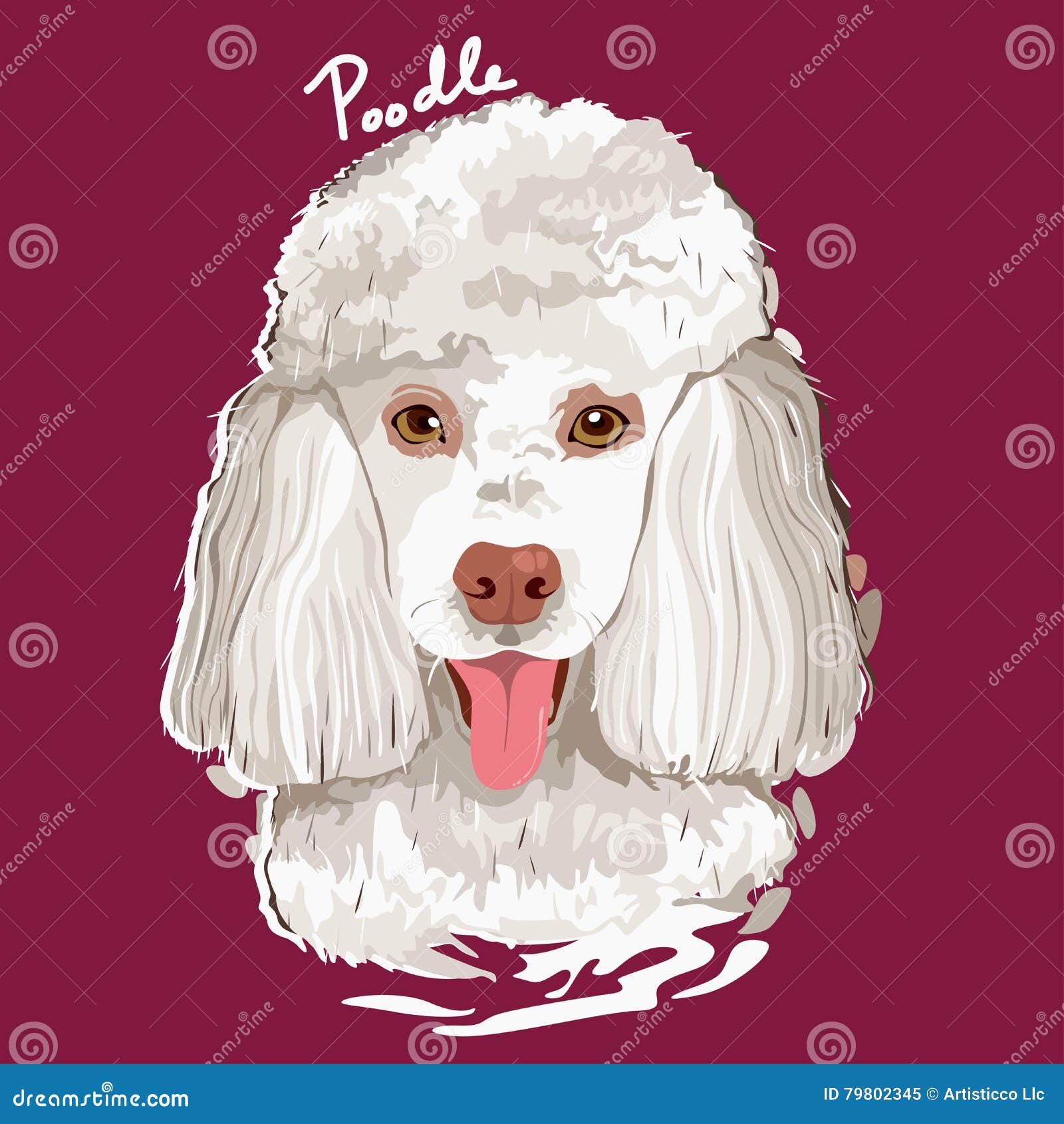 Poodle Painting Poster stock vector. Illustration of modern - 79802345