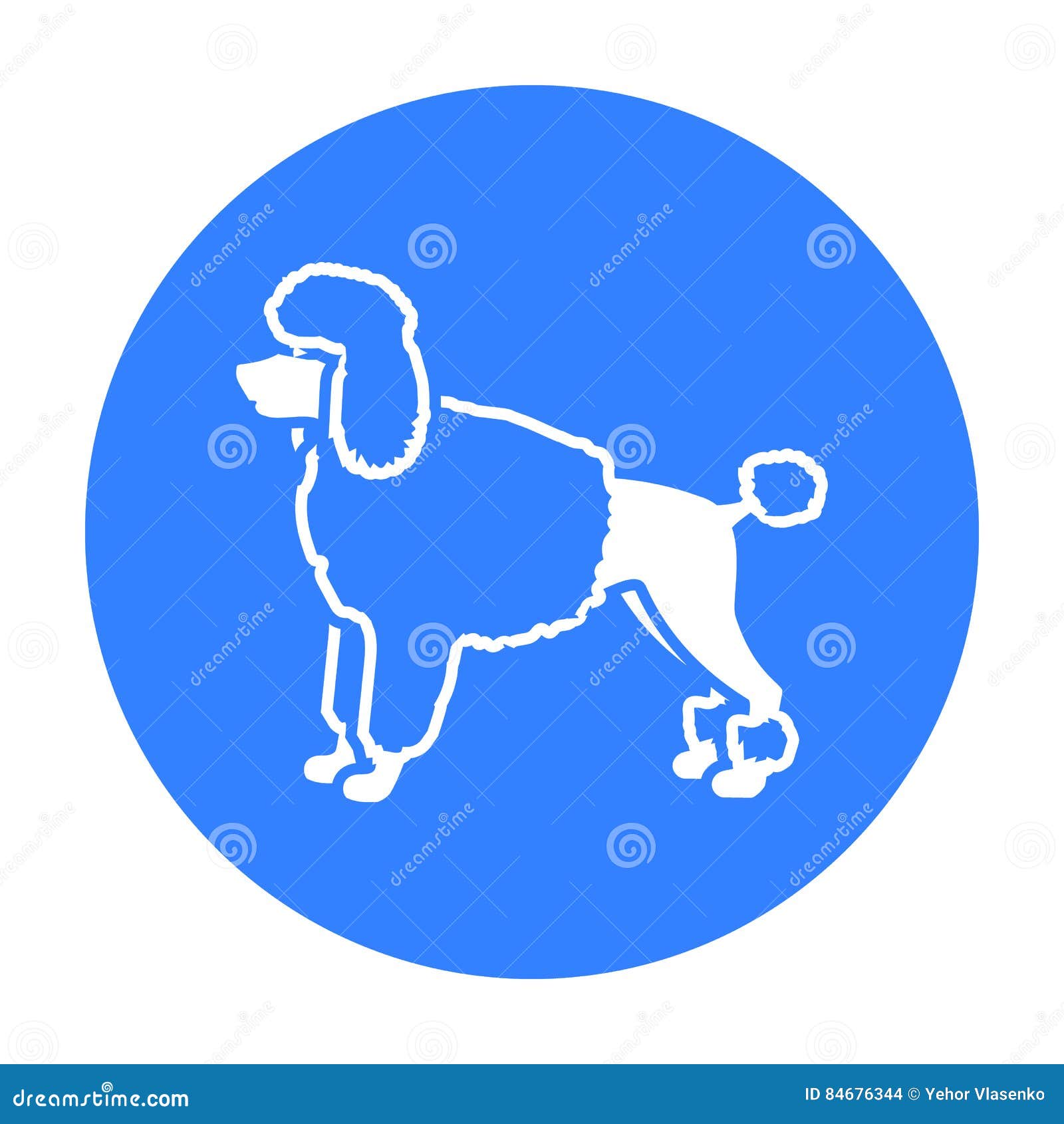 Poodle Vector Icon in Black Style for Web Stock Vector - Illustration ...