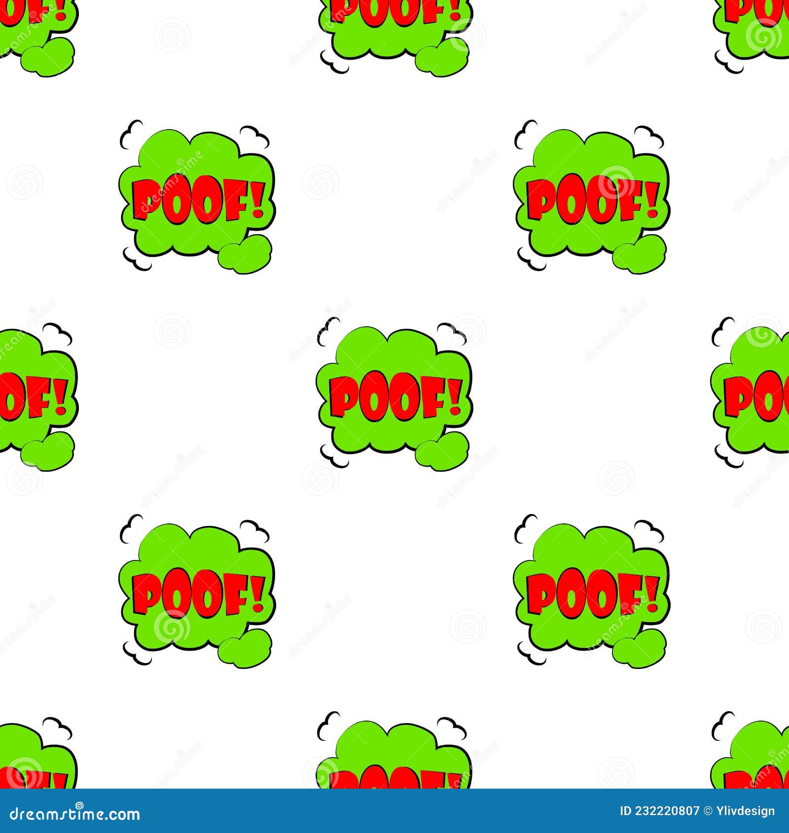 Poof Sound Effect Pattern Seamless Vector Stock Vector - Illustration ...