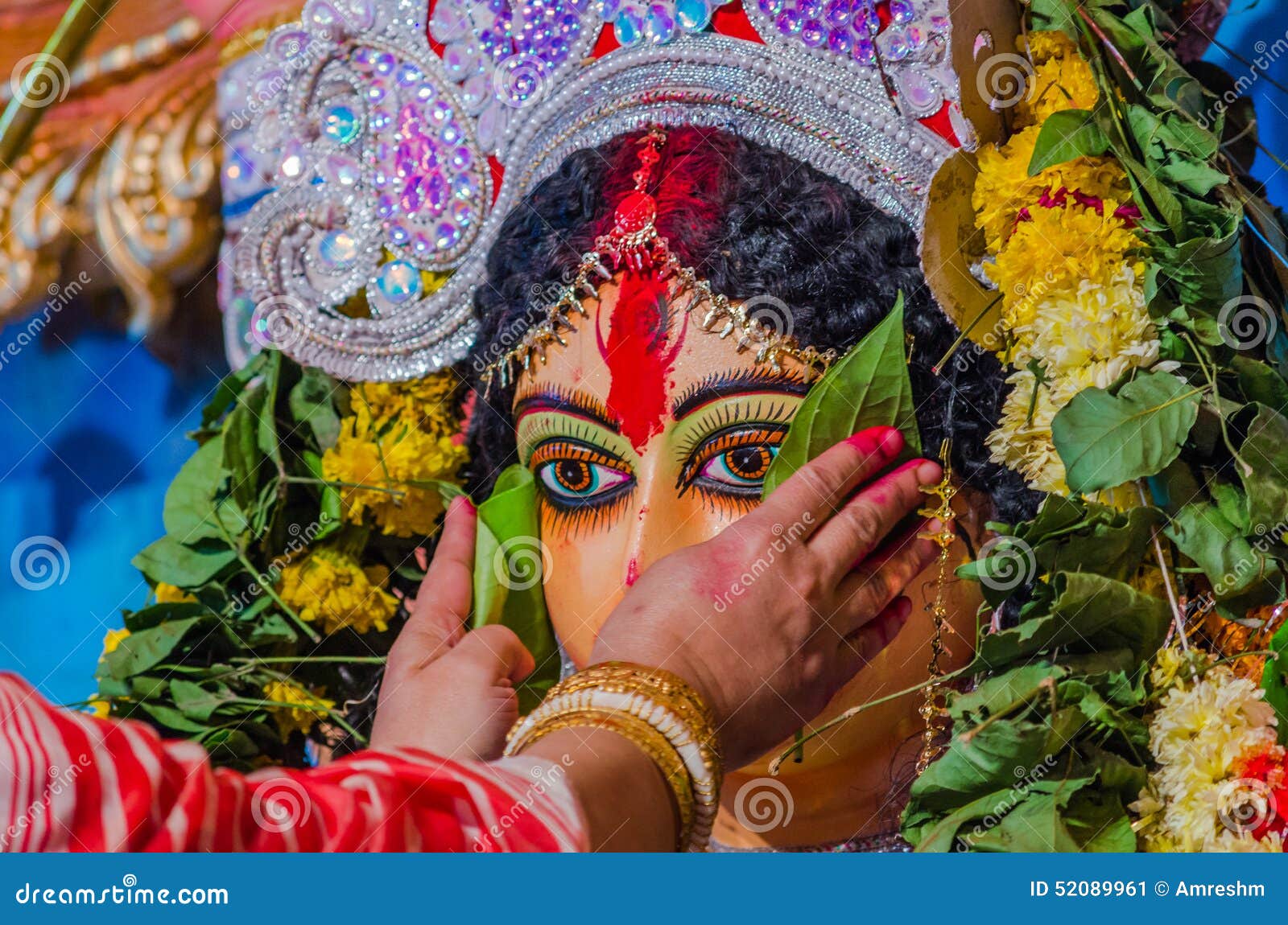 Pooja Durga стоковое изображение. изображение насчитывающей модель ...