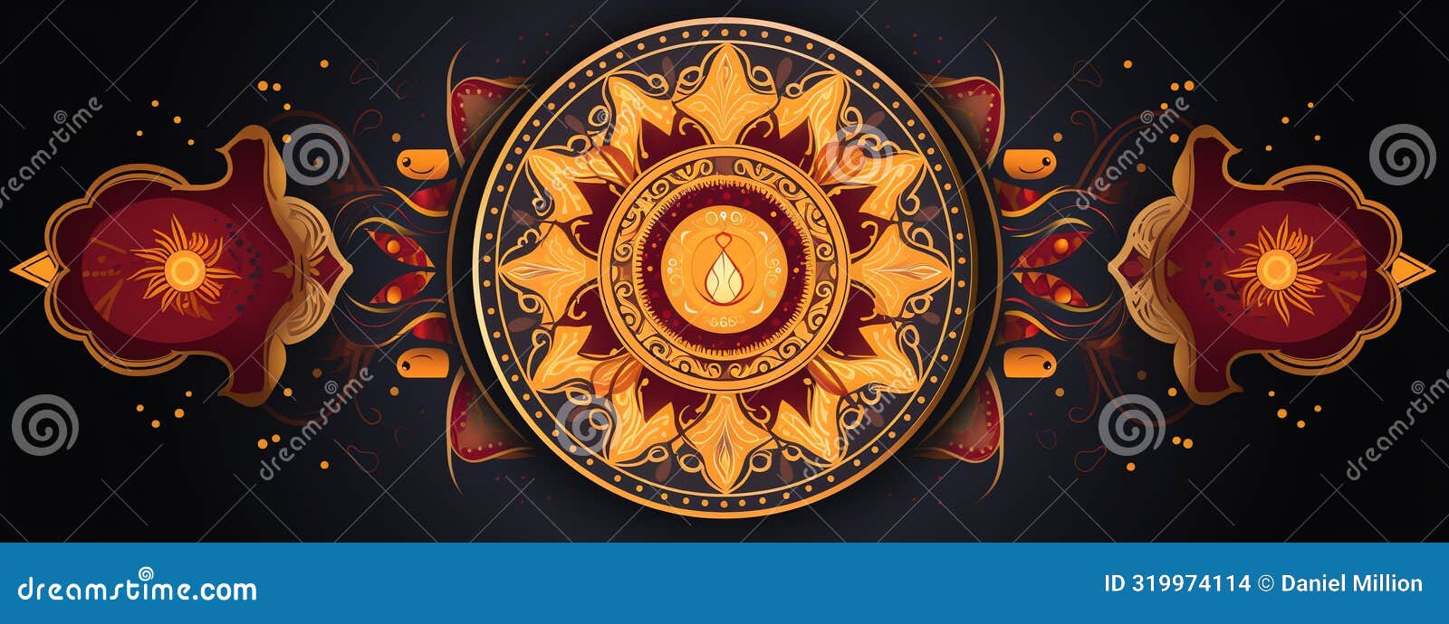 Pooja Thali Cover Diwali Banner Stock Illustration - Illustration of ...