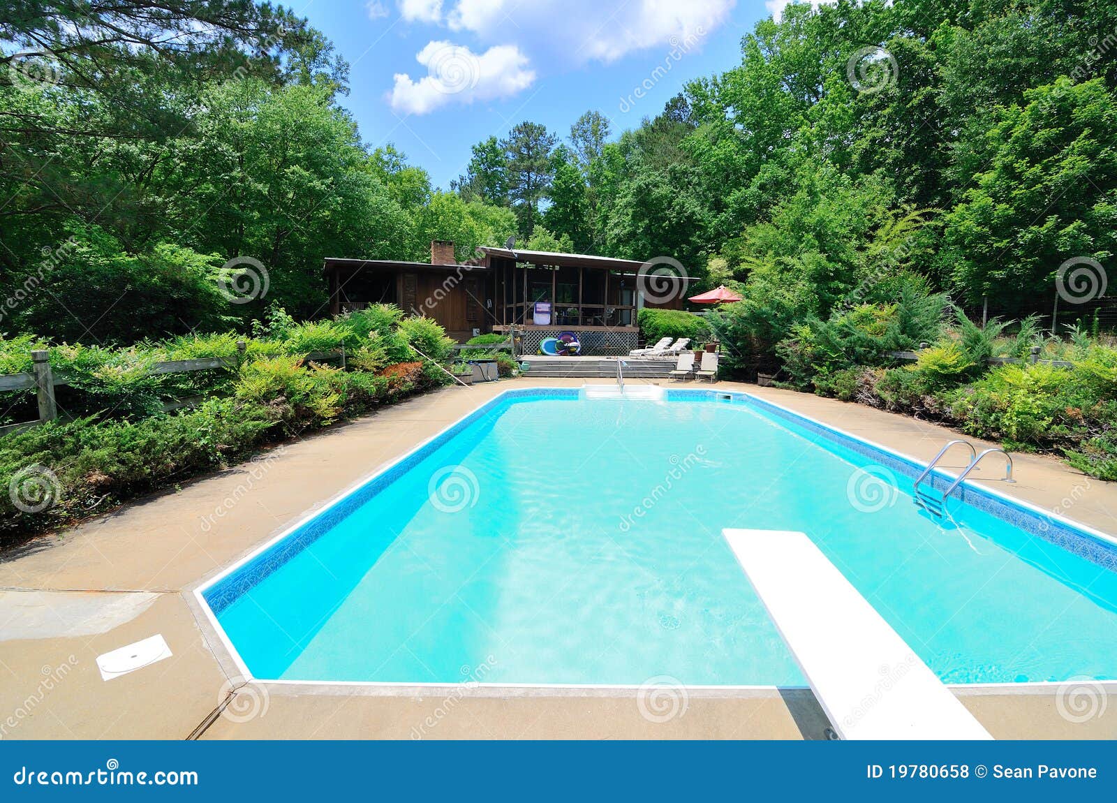 Pool stock photo. Image of woods, residential, rural - 19780658