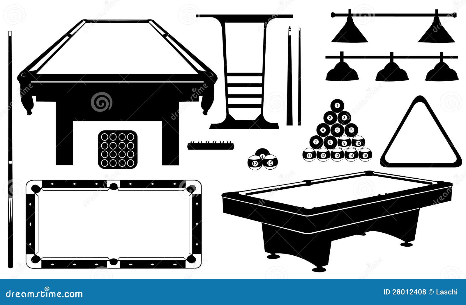 Pool stock vector. Illustration of collection, game, isolated - 28012408