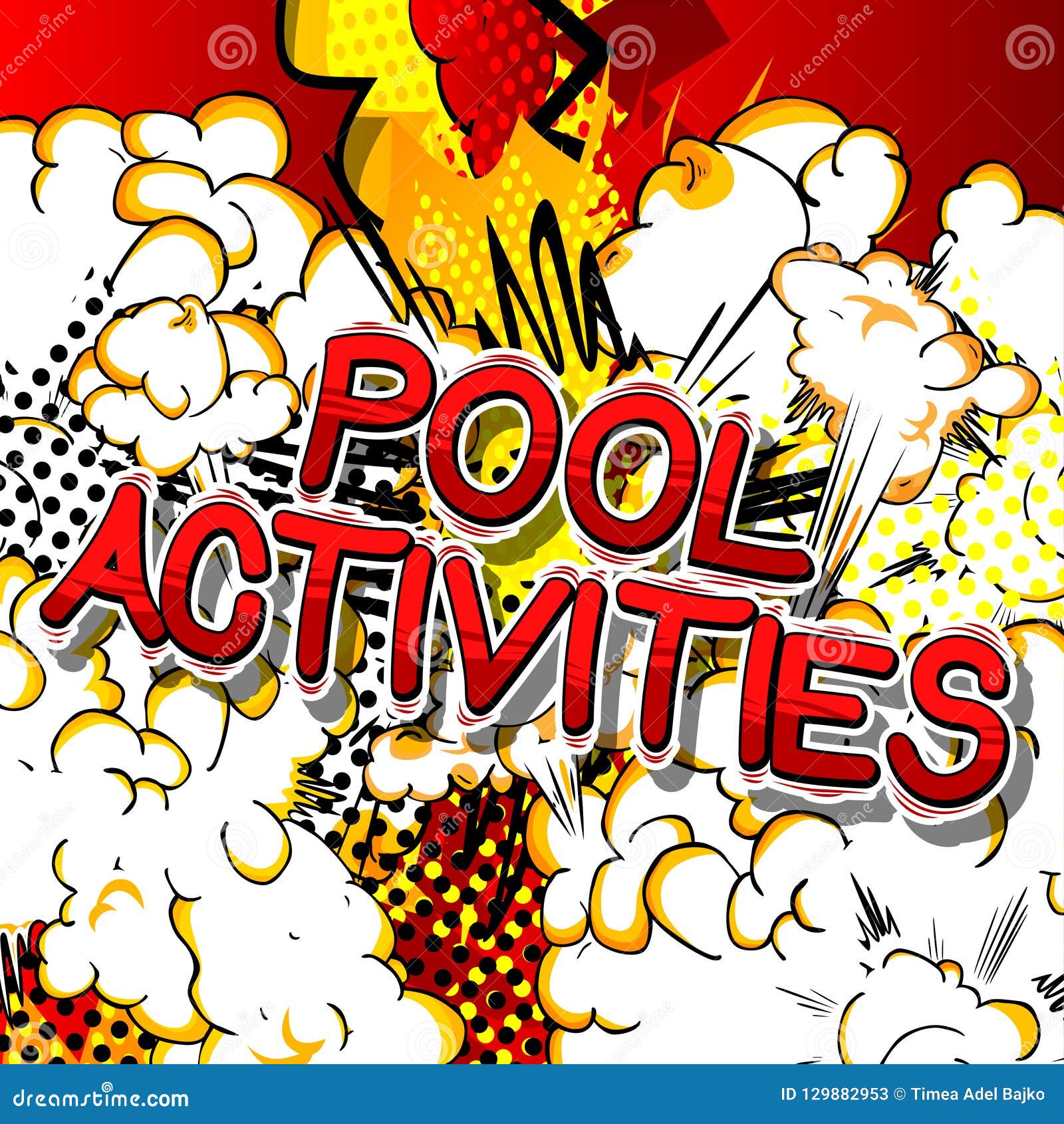 Pool Activities - Comic Book Style Words. Stock Vector - Illustration ...
