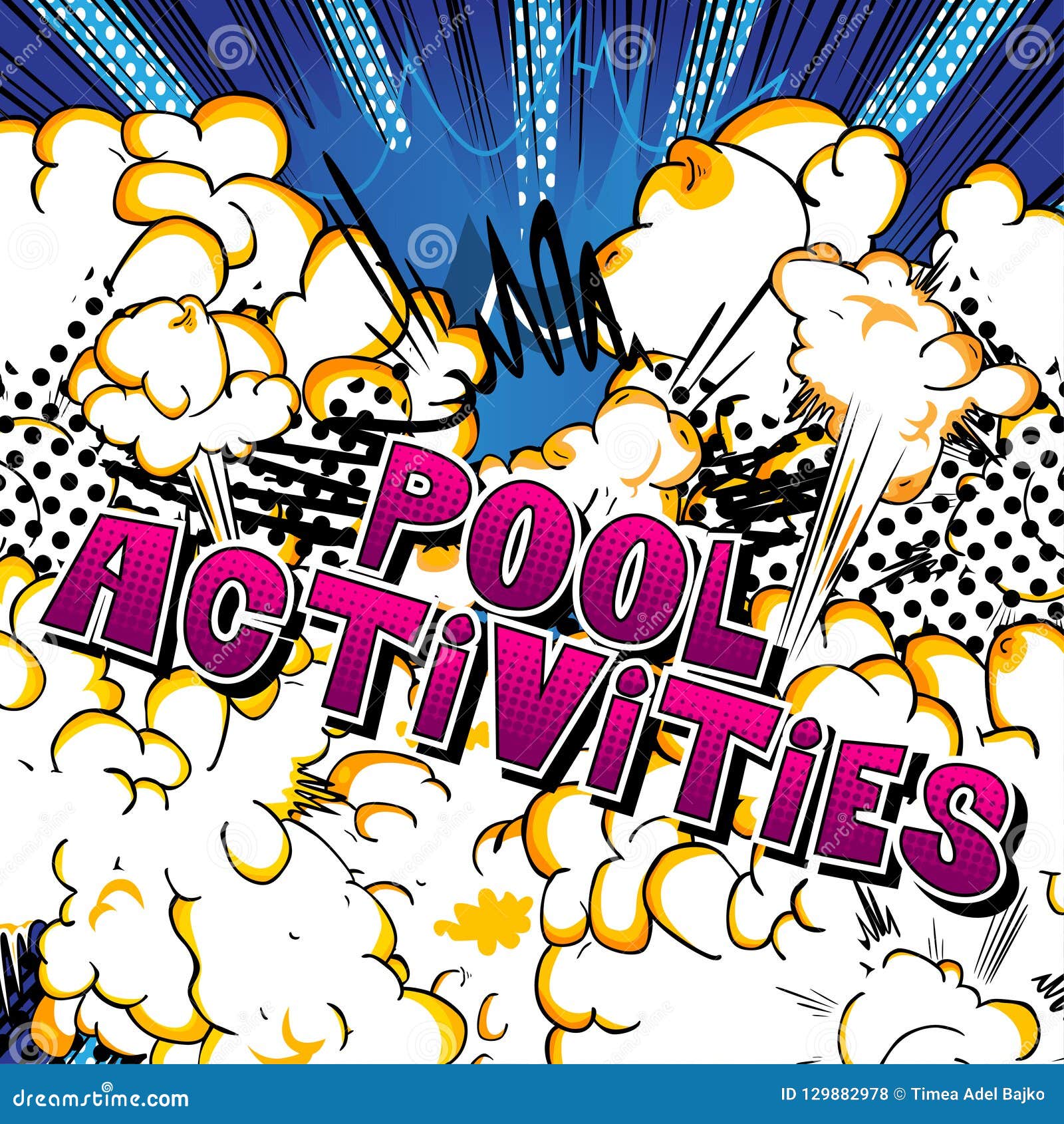 Pool Activities - Comic Book Style Words. Stock Vector - Illustration ...