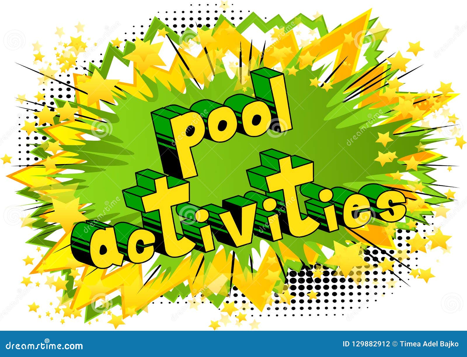 Pool Activities - Comic Book Style Words. Stock Vector - Illustration ...