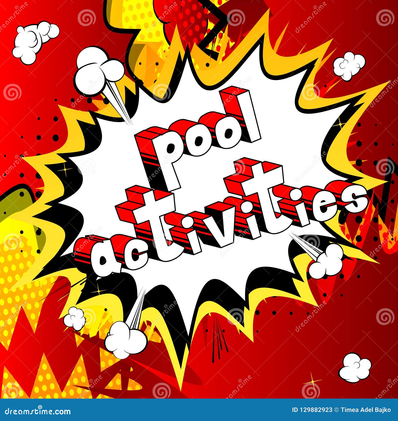 Pool Activities - Comic Book Style Words. Stock Vector - Illustration ...