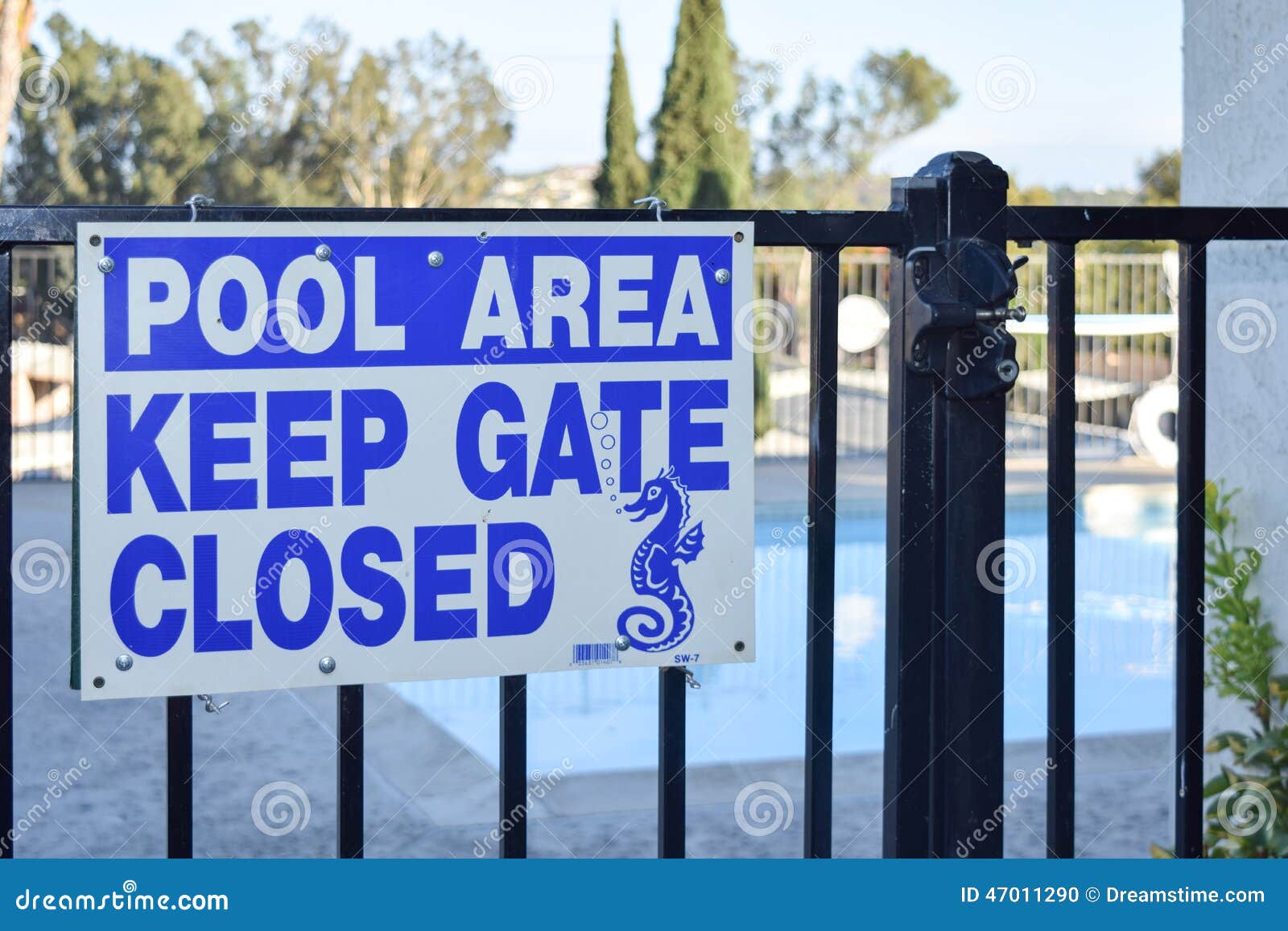 Pool Area Sign stock photo. Image of area, blue, fence - 47011290