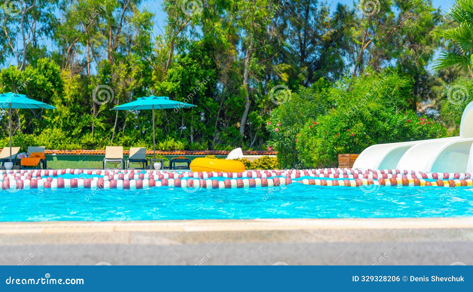 The Pool Area in the Water Park for Splashdown after the Slides Stock ...