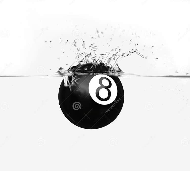 Pool Ball Eight with Splash Stock Image - Image of fortune, sport: 5907229