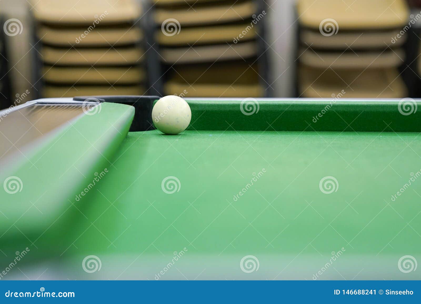 Pool Ball on Green Table Close Up Stock Image - Image of billiard ...