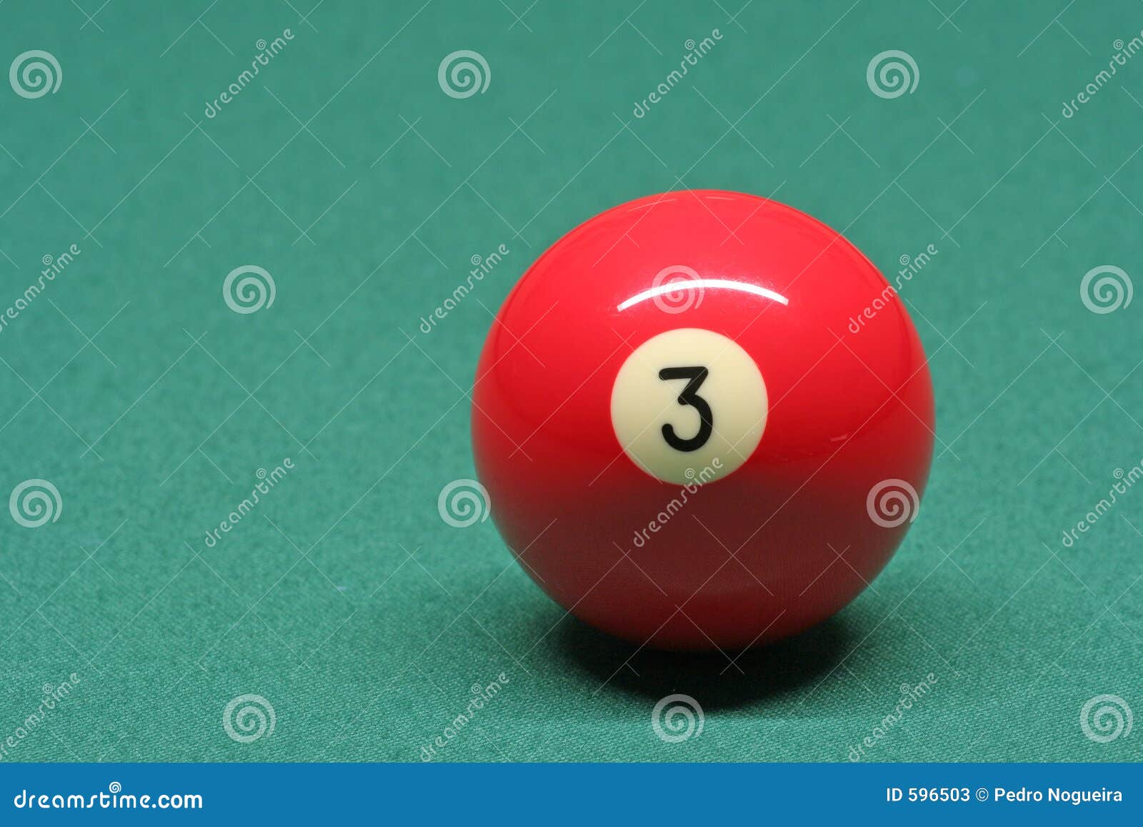 Pool ball number 03 stock image. Image of sport, hobby - 596503