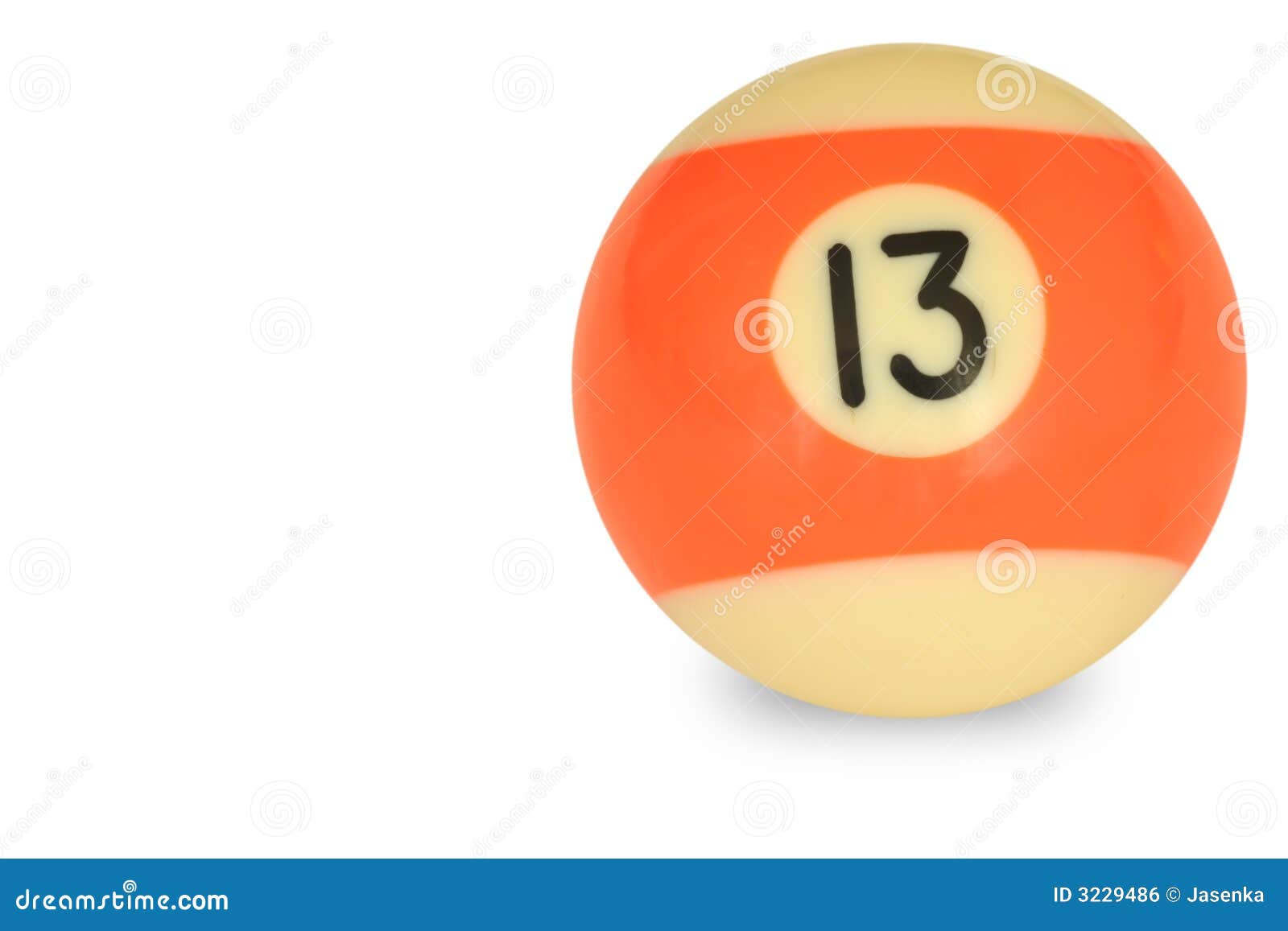 Pool ball number 13 stock photo. Image of white, orange - 3229486