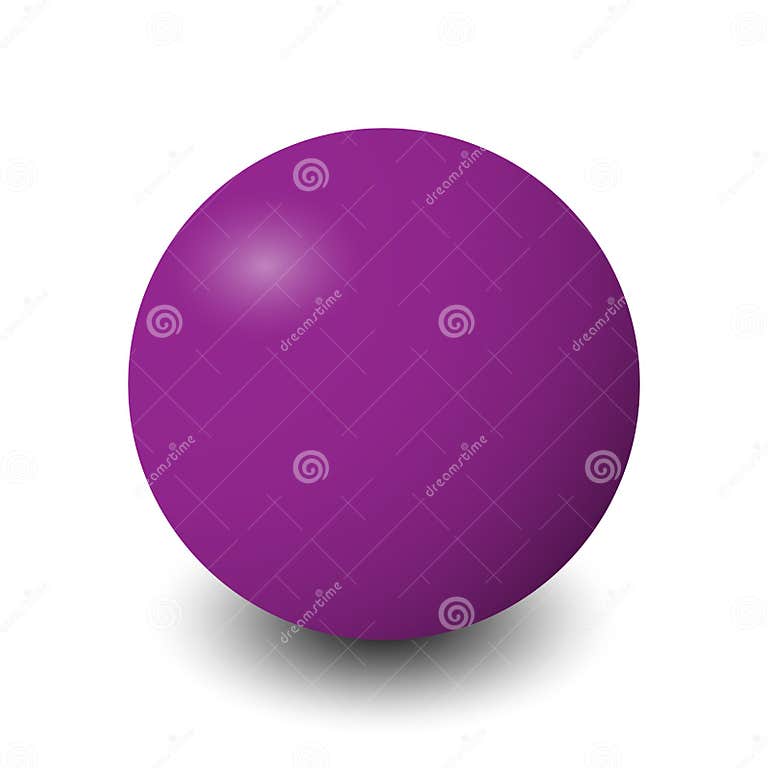 Purple Pool Ball, Realistic Vector Illustration Stock Vector ...