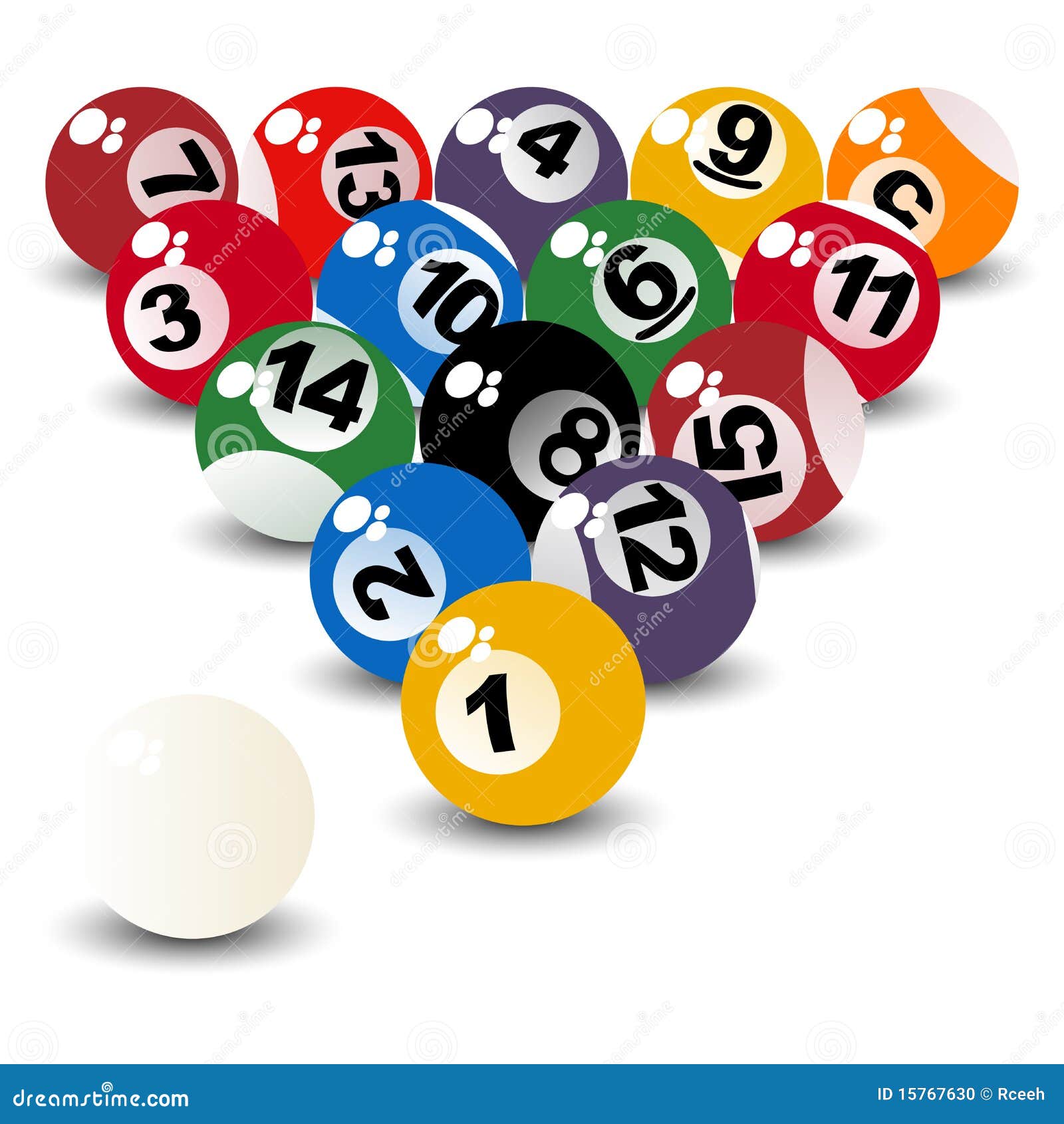 Pool balls stock vector. Illustration of round, beginning - 15767630