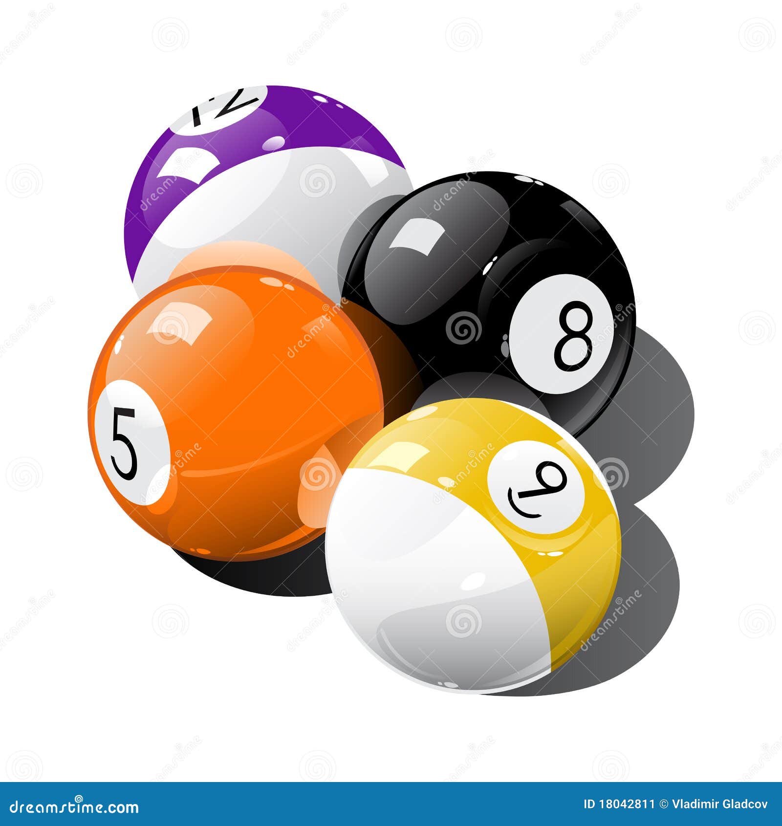 Pool balls stock vector. Illustration of vector, billiard - 18042811