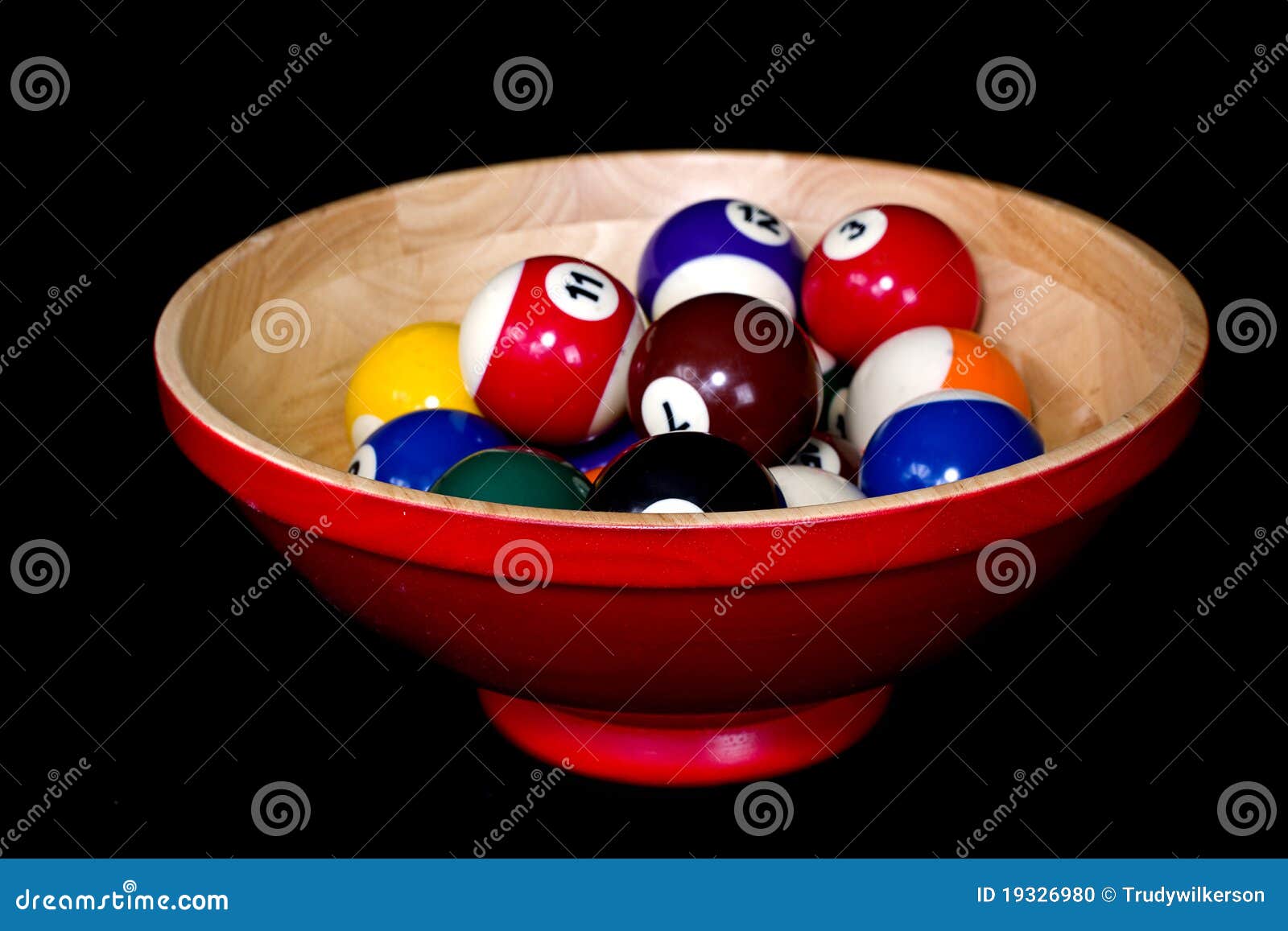 Pool Balls in Bowl stock photo. Image of colorful, stripes - 19326980