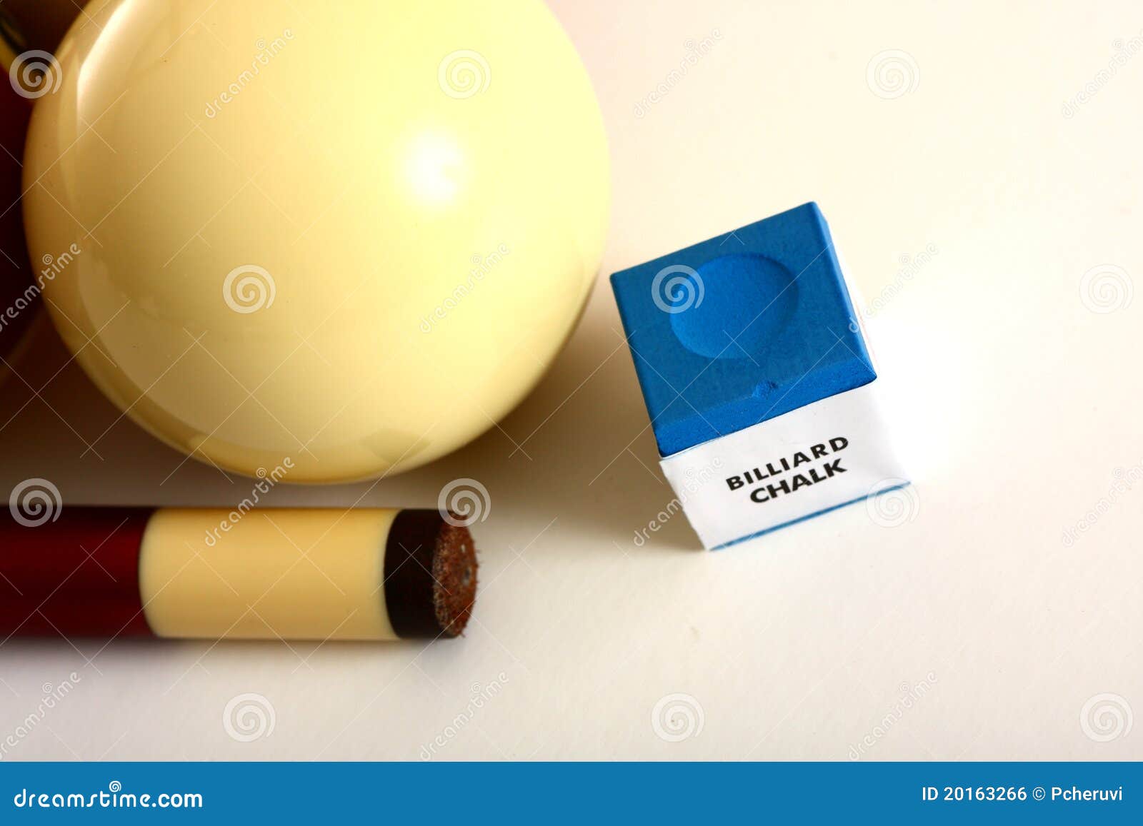 Pool Balls and Chalk and Stick Stock Photo - Image of billiards ...