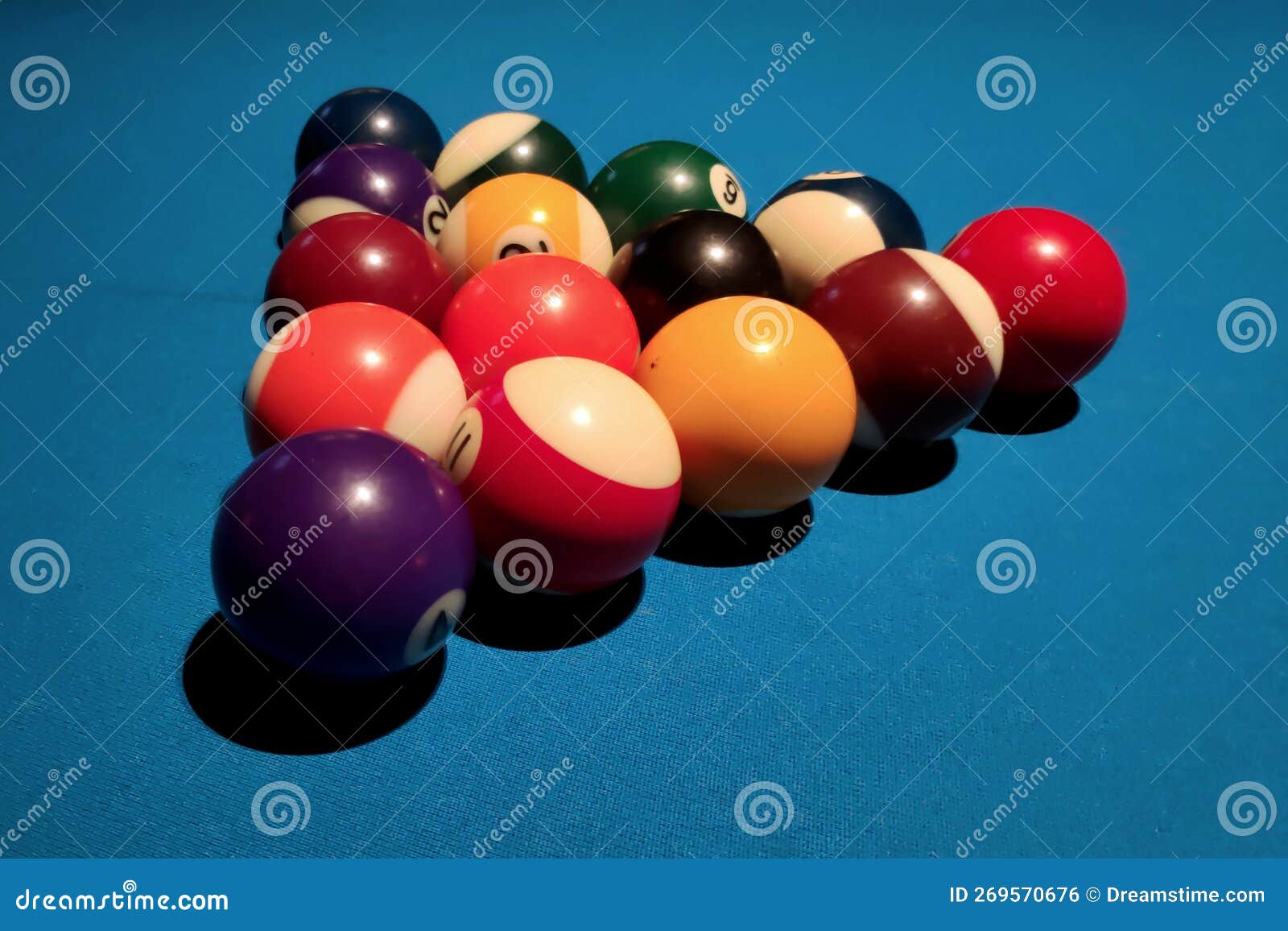 Pool Balls Pyramid Ready To Be Broken Stock Photo - Image of number ...